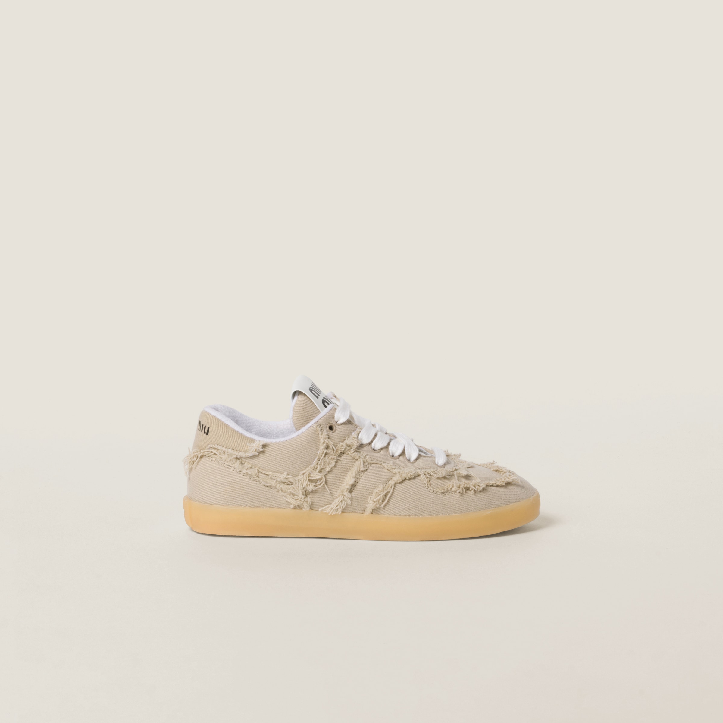 Colonial Beige Denim Sneakers | Miu Miu