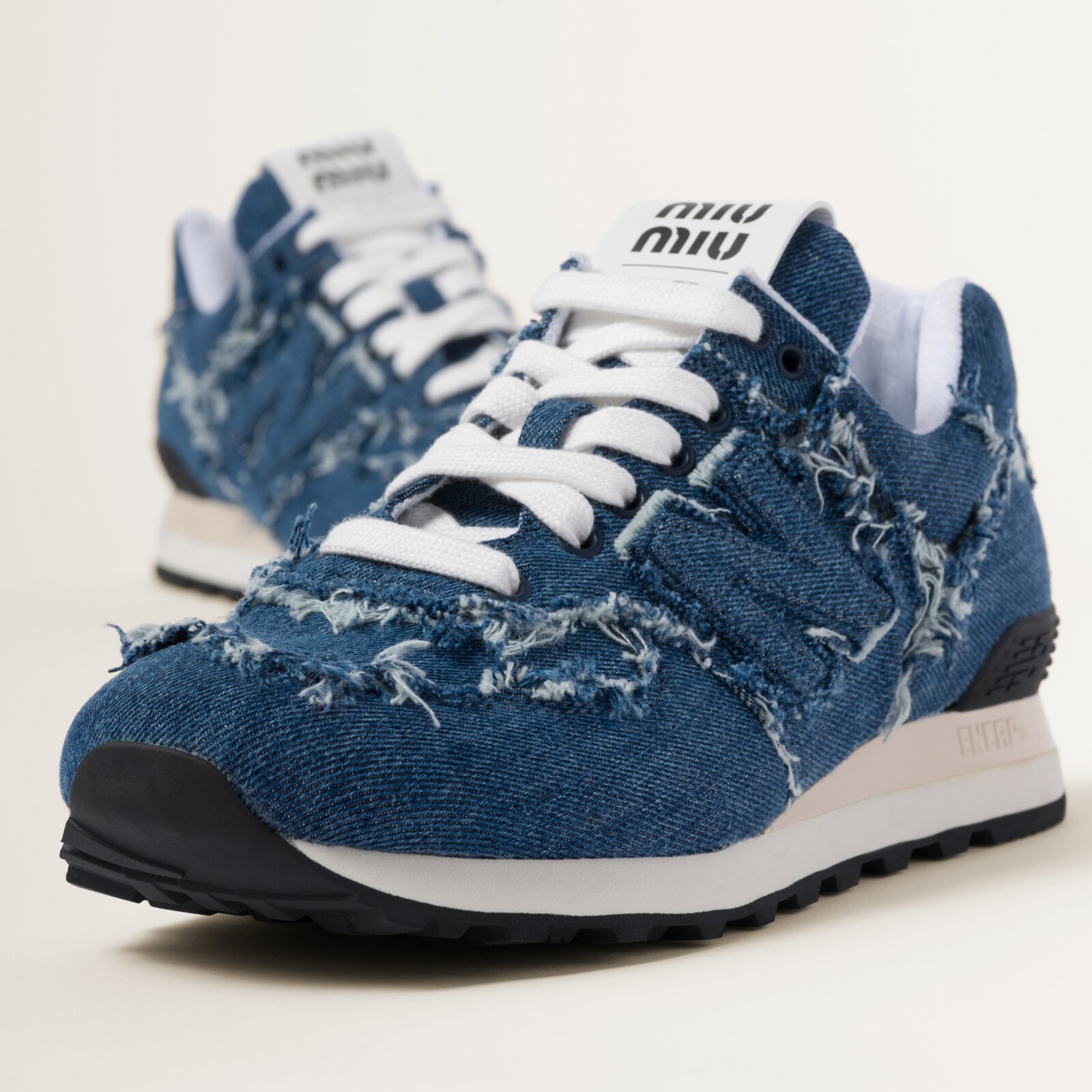 Denim New Balance 574 X Miu Miu Denim Sneakers | Miu Miu