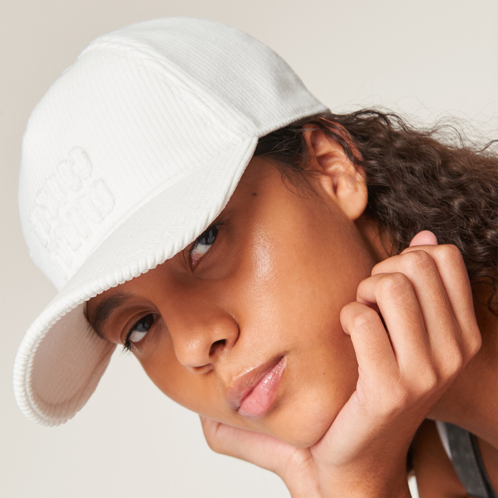 White Velvet Baseball Cap | Miu Miu
