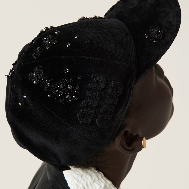 Black Velvet Baseball Cap | Miu Miu