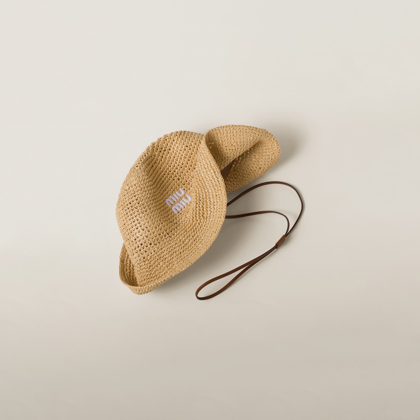 Natural Woven Fabric Hat | Miu Miu