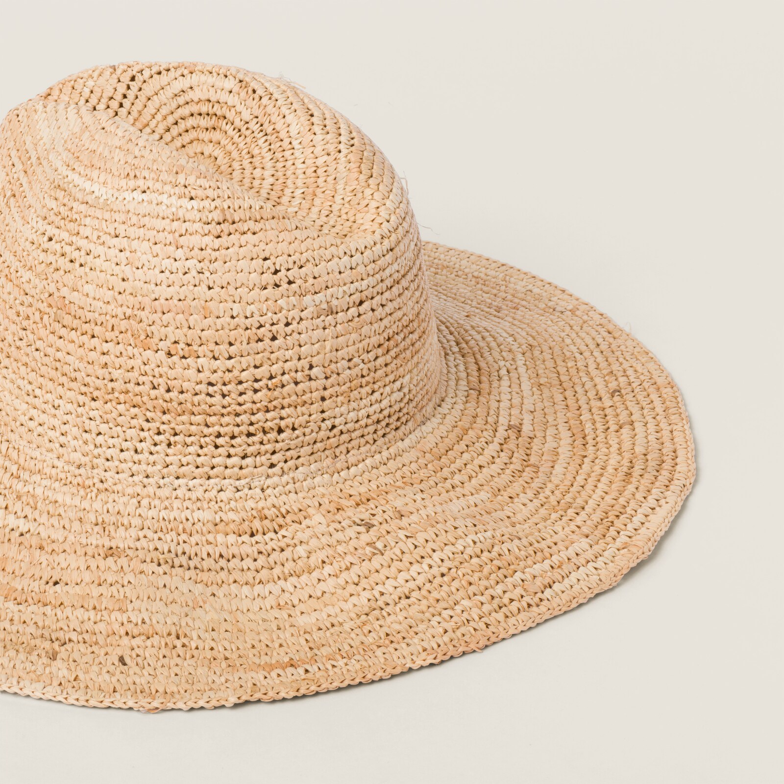 Beige/cognac Woven Fabric Hat | Miu Miu