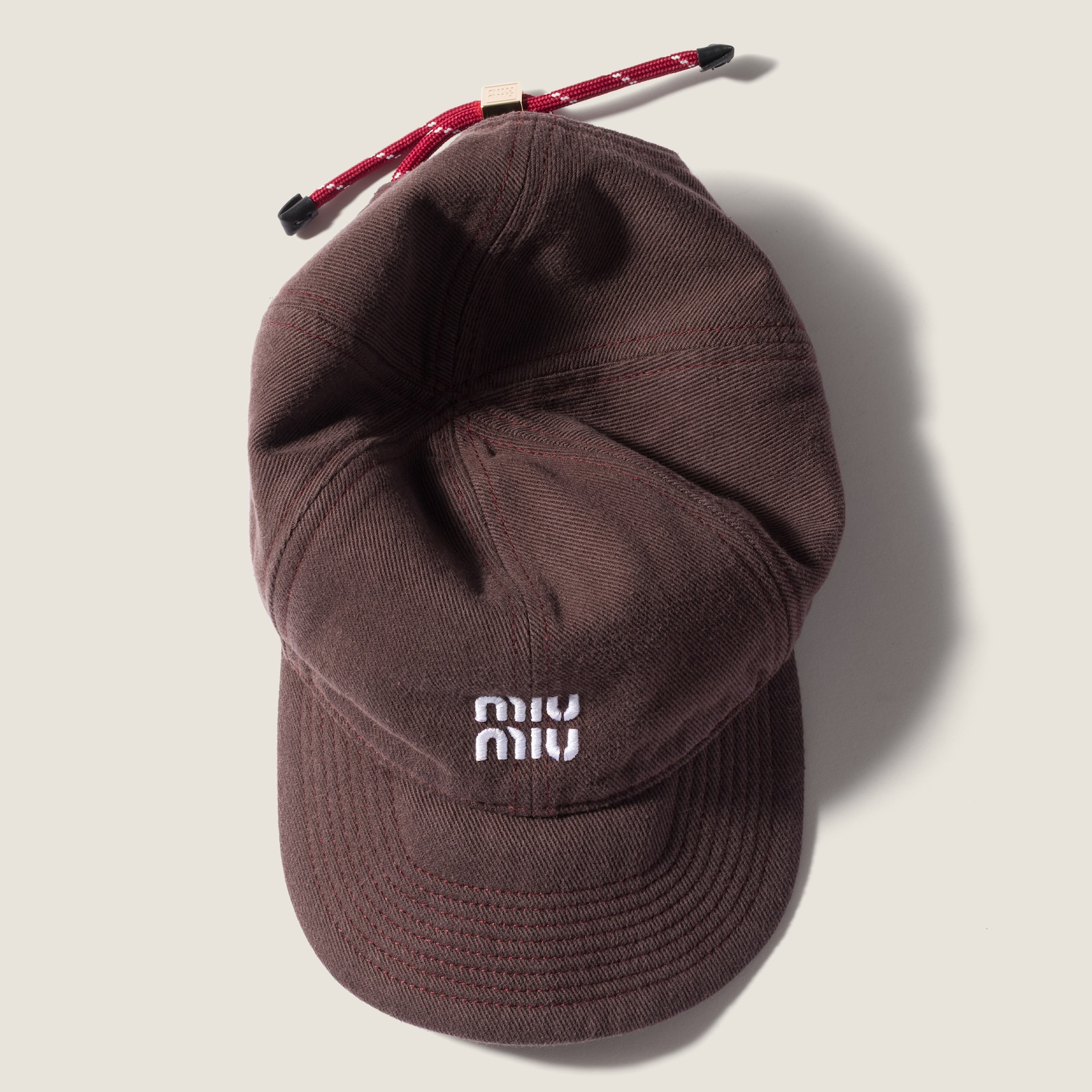 Amaranth Red/maize Yellow Denim Baseball Cap | Miu Miu
