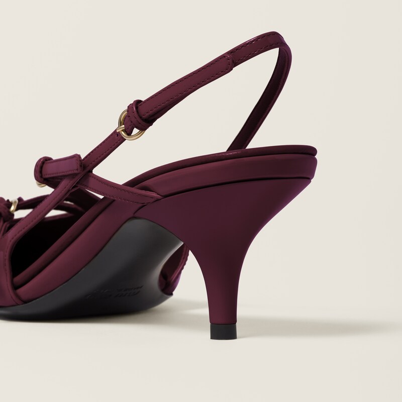 Crimson Patent Leather Slingbacks With Buckles | Miu Miu