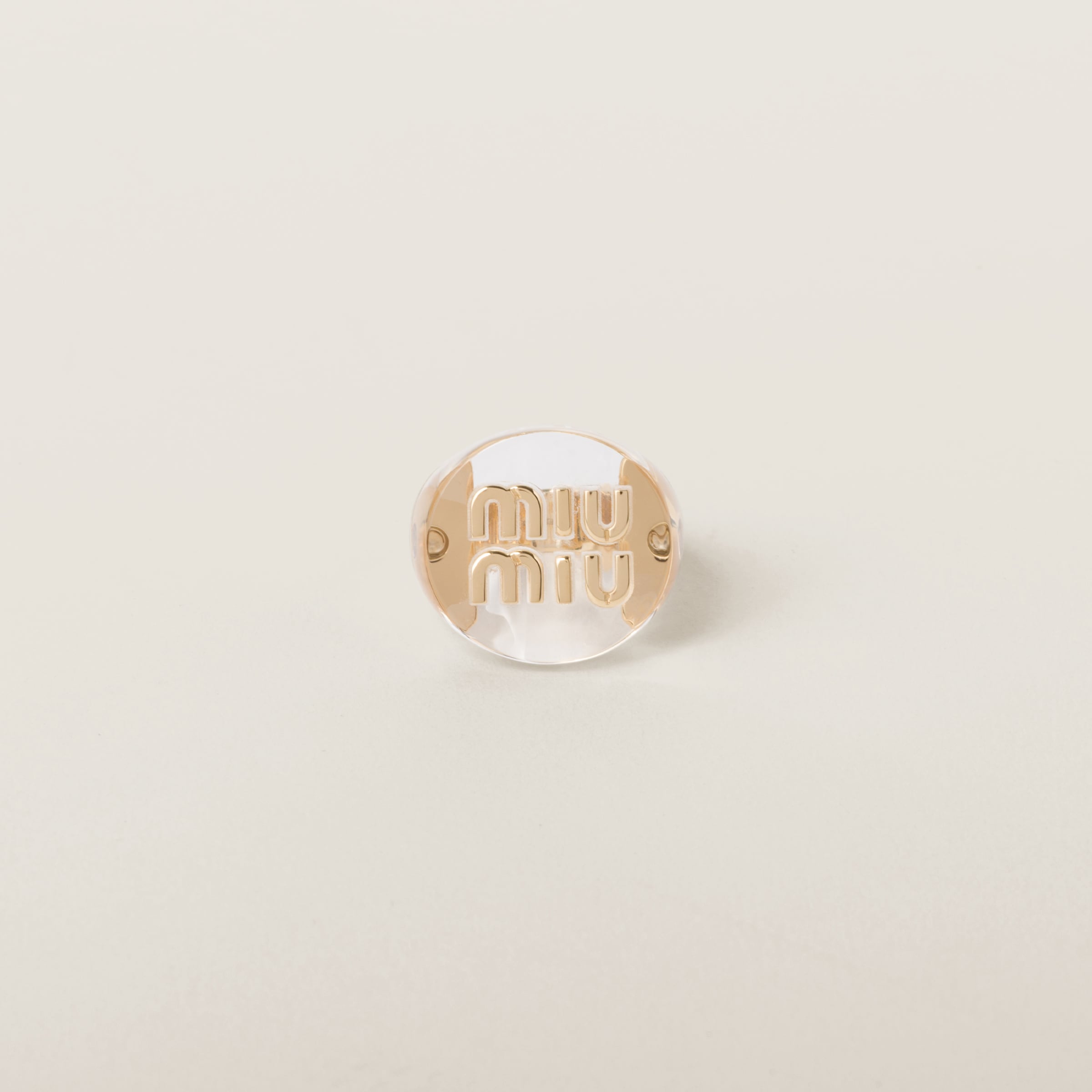 플렉시글라스 및 메탈 링 골드/트랜스페어런트 | Miu Miu