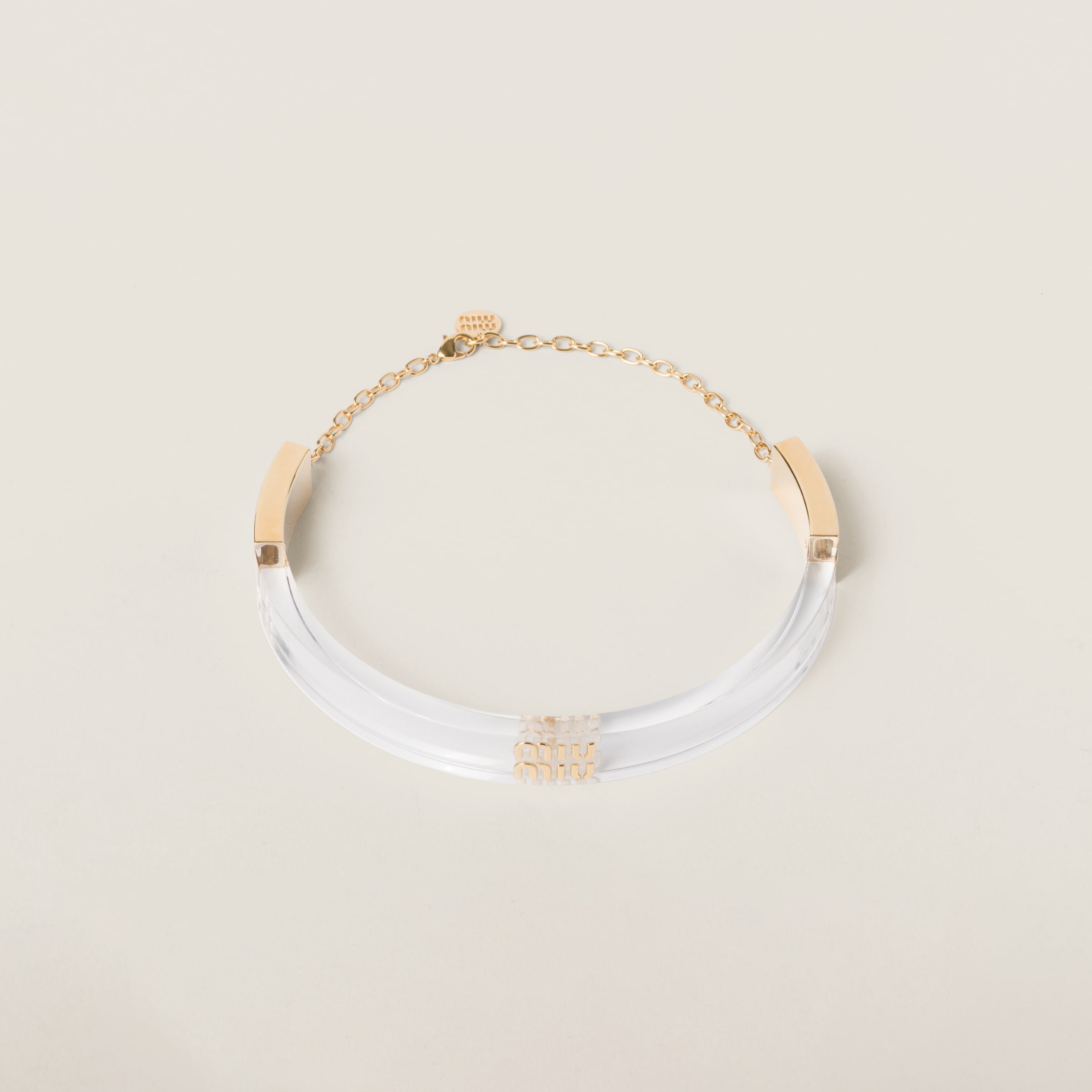 Gold/transparent Plexiglas And Metal Choker | Miu Miu