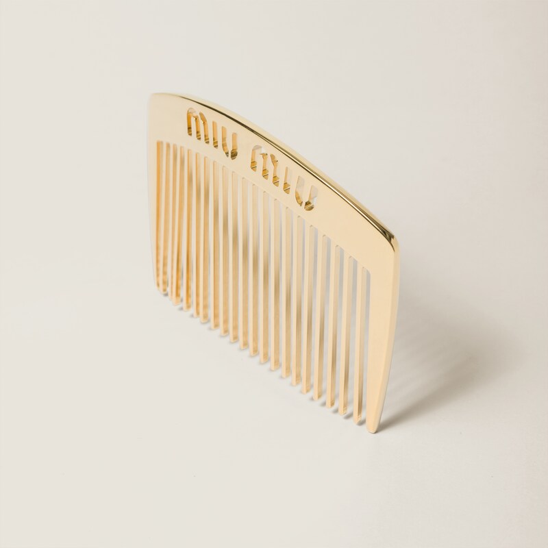 Gold Metal Hair Comb | Miu Miu