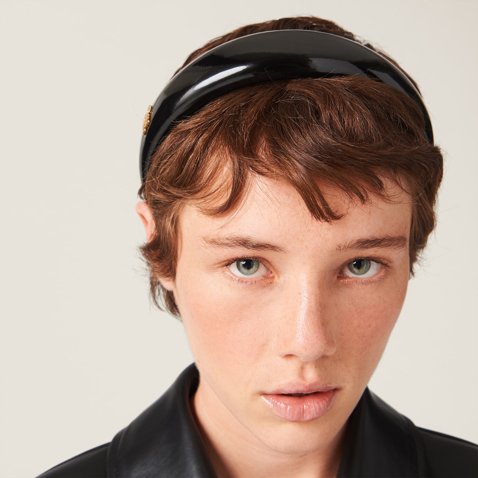 Black Patent Leather Headband | Miu Miu