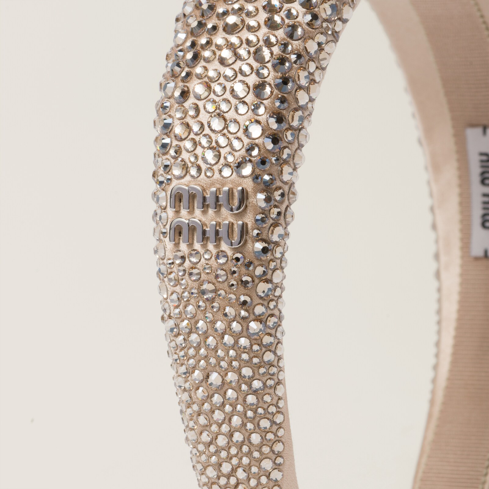 Sand Beige Duchess Headband | Miu Miu