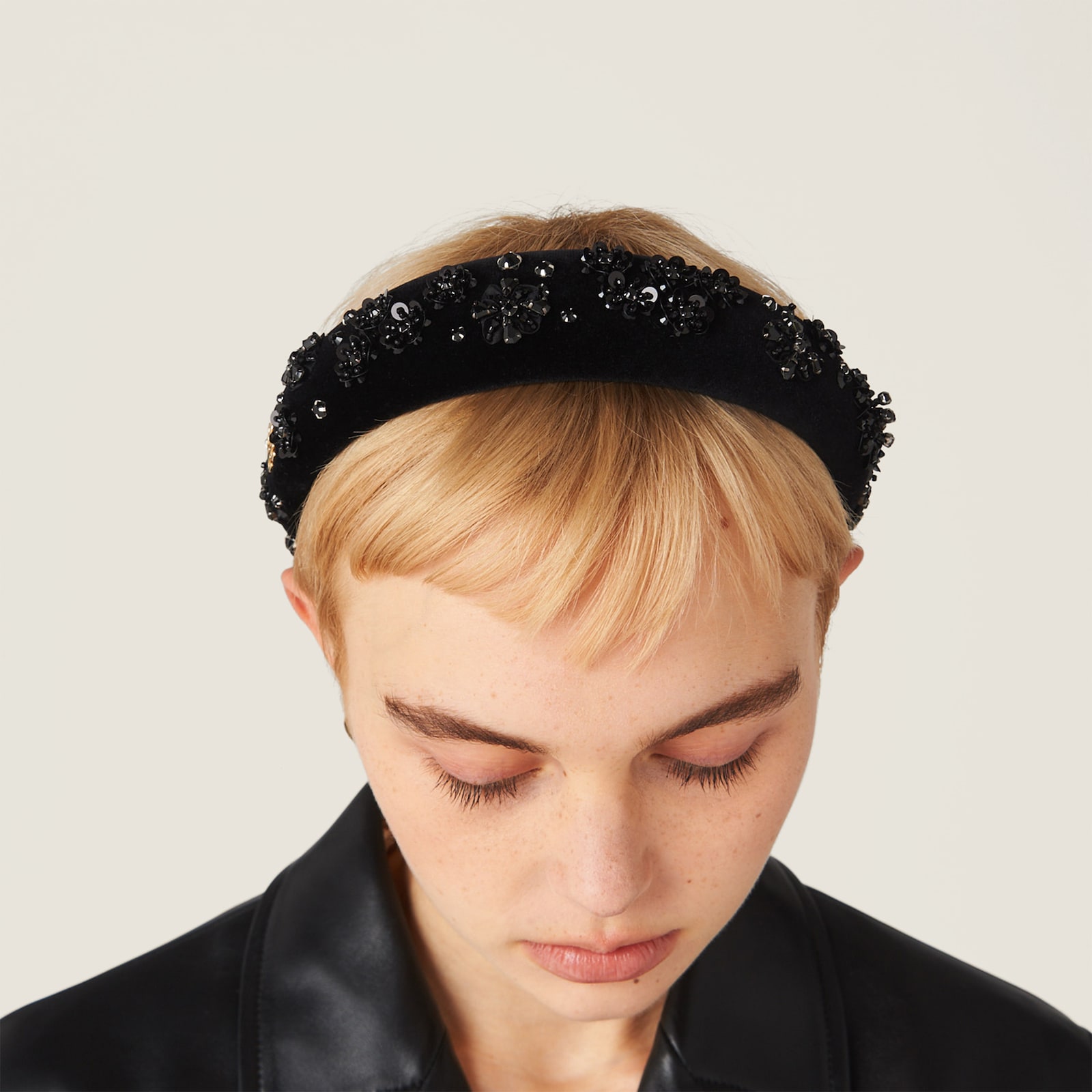 Black Velvet Headband | Miu Miu