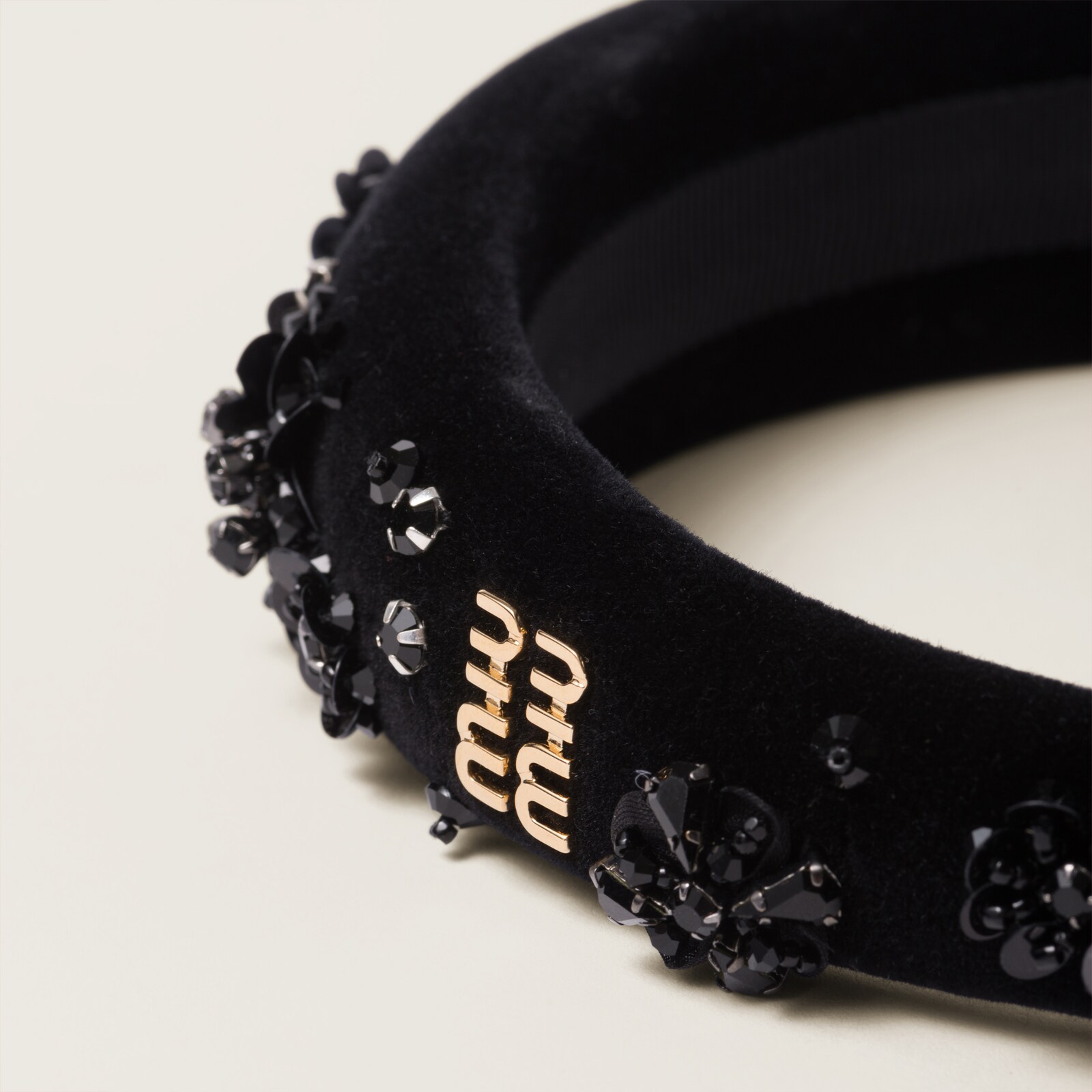 Black Velvet Headband | Miu Miu