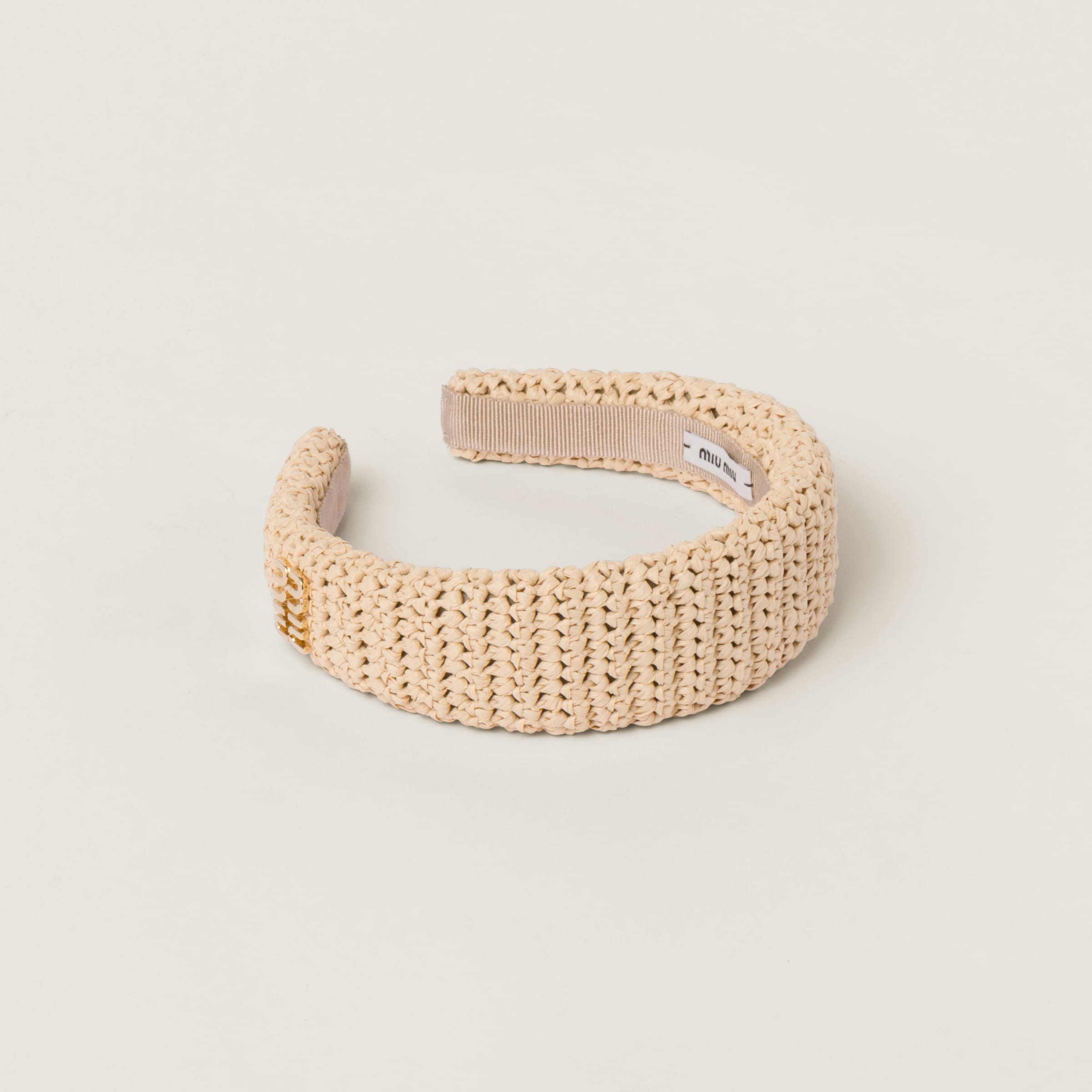 Natural Woven Fabric Headband | Miu Miu