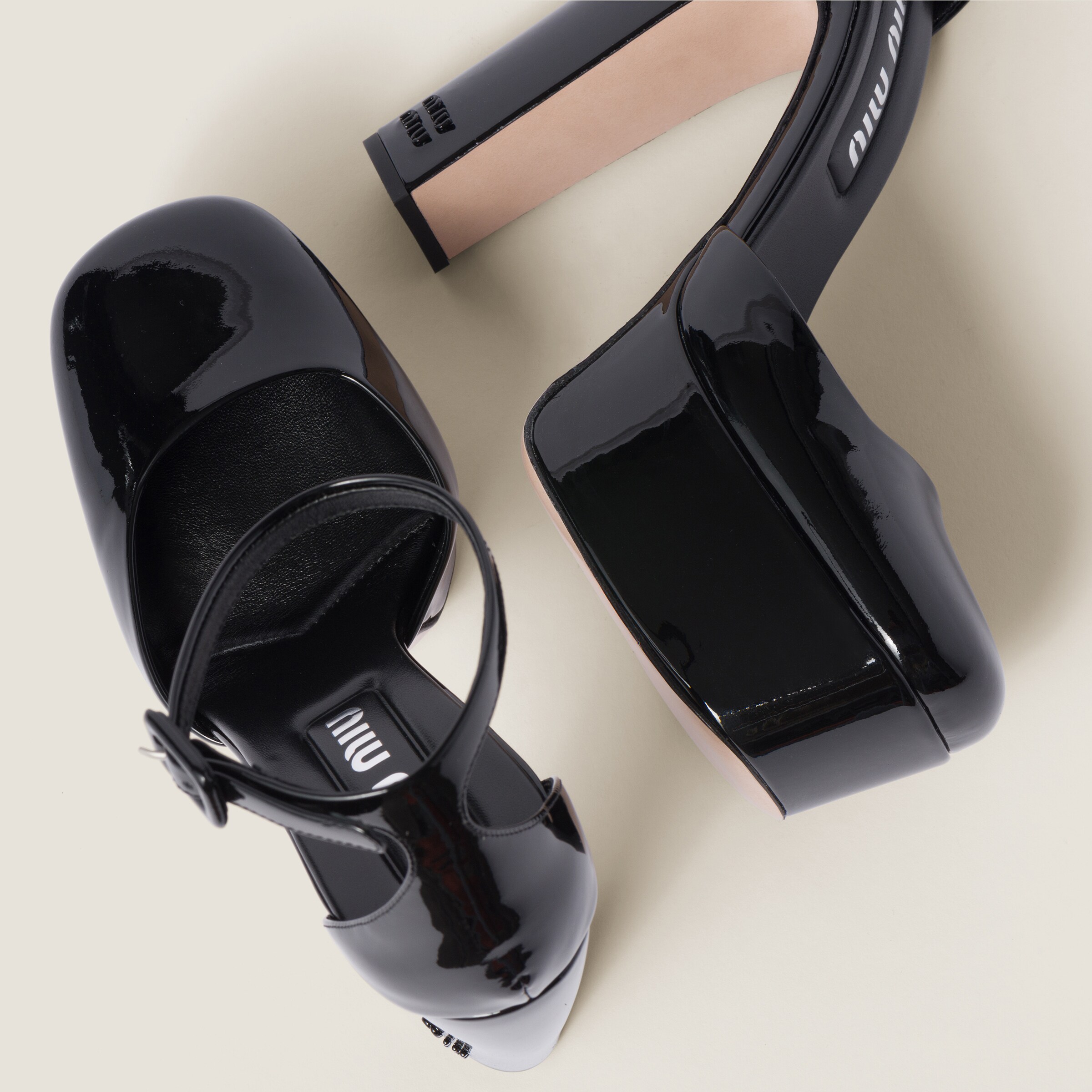 Black Patent Leather Platform Pumps | Miu Miu