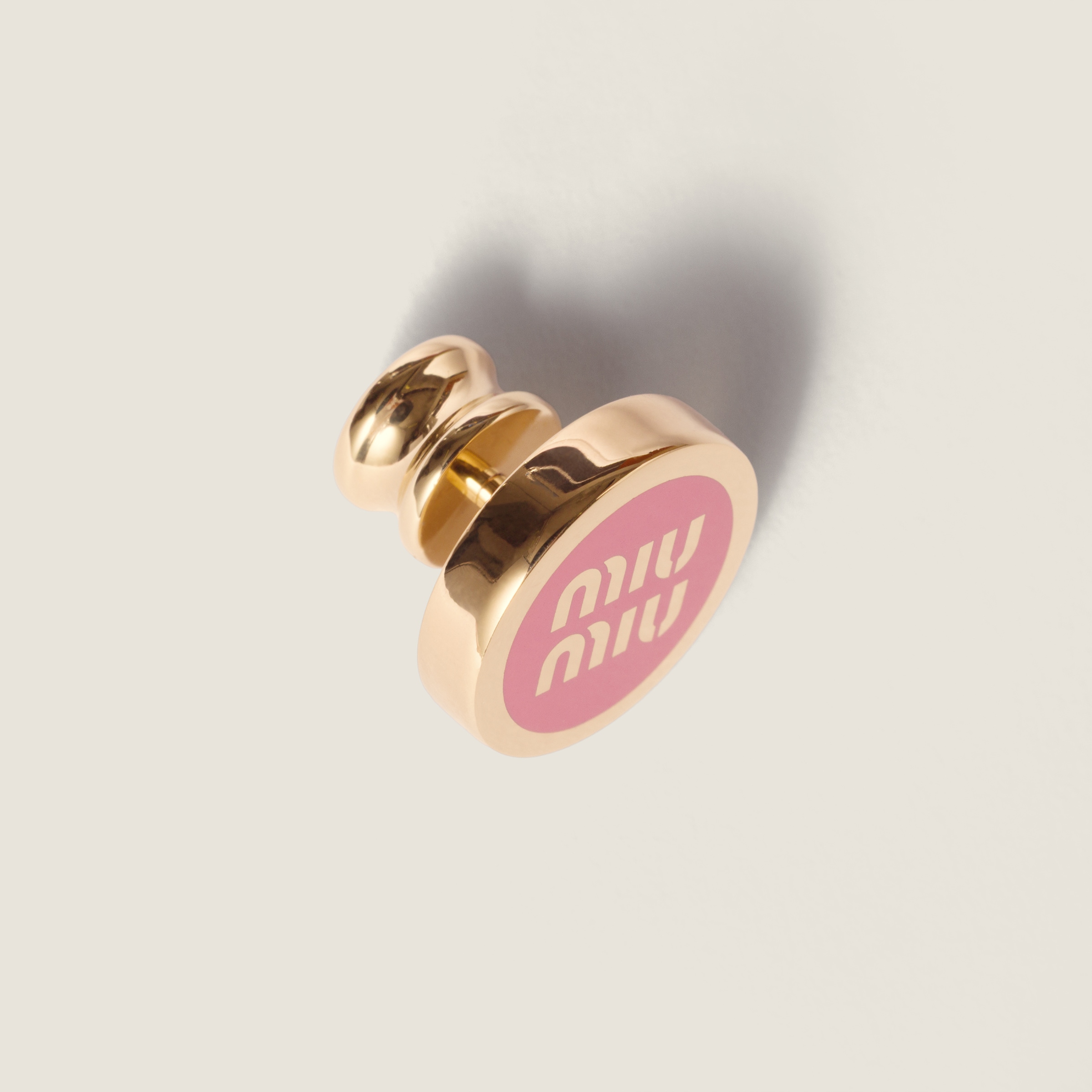 Pink Enameled Metal Logo Brooch | Miu Miu