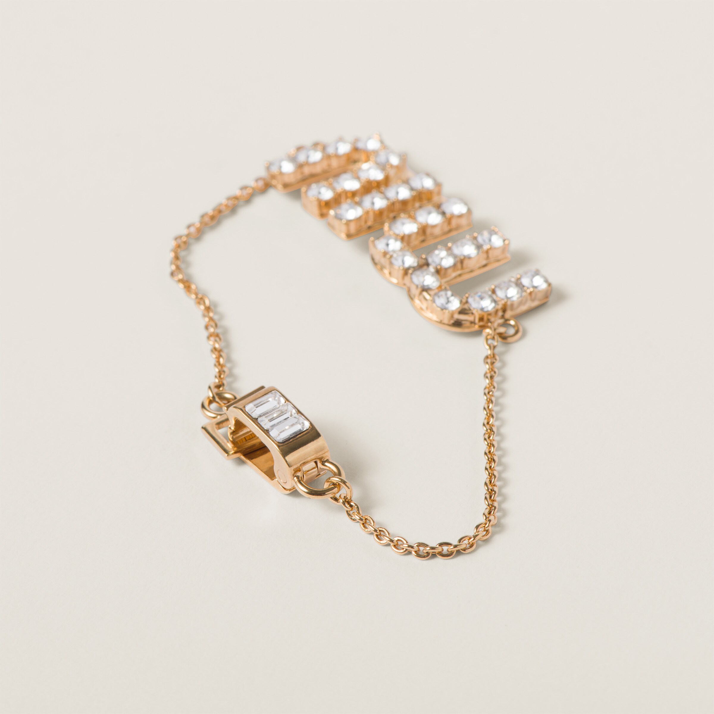 Gold/crystal Crystal Bracelet | Miu Miu