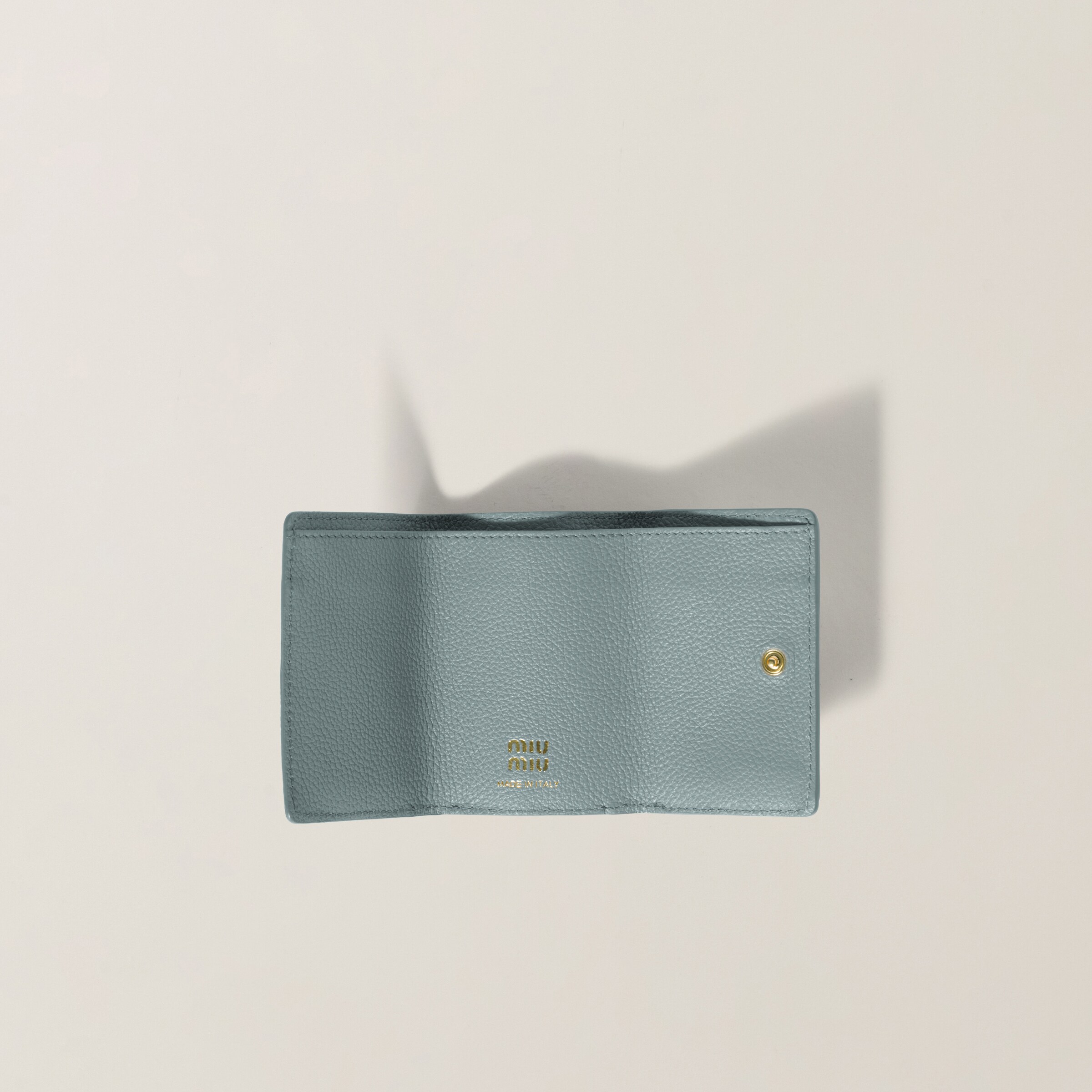 Powder Blue Small Leather Wallet | Miu Miu