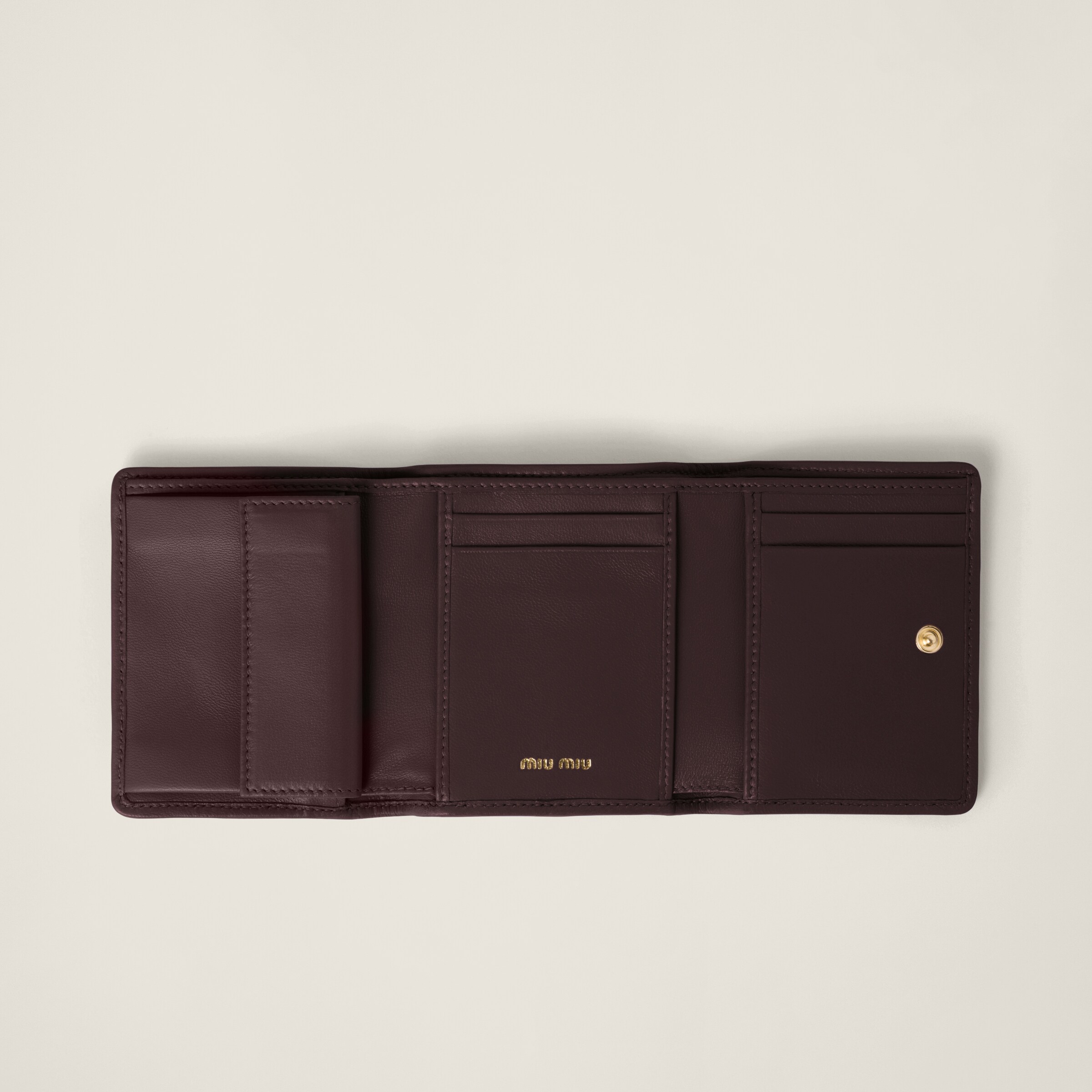 Briarwood Small Matelassé Nappa Leather Wallet | Miu Miu