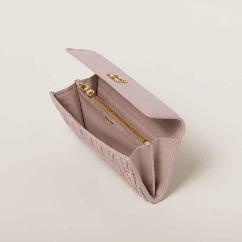 Water Lily Large Matelassé Nappa Leather Wallet | Miu Miu