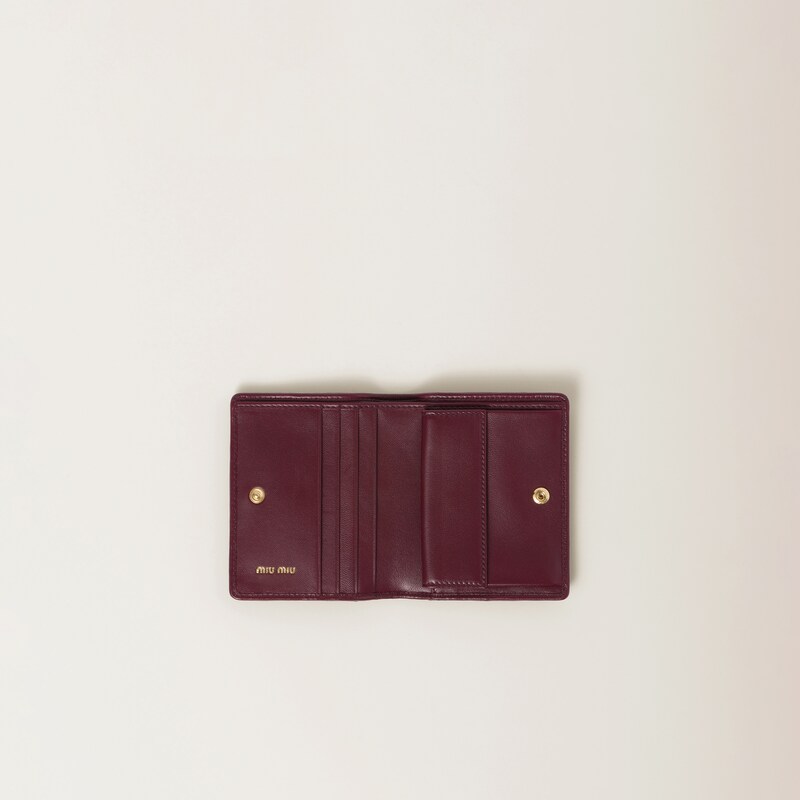 Amaranth Red/maize Yellow Small Matelassé Nappa Leather Wallet | Miu Miu