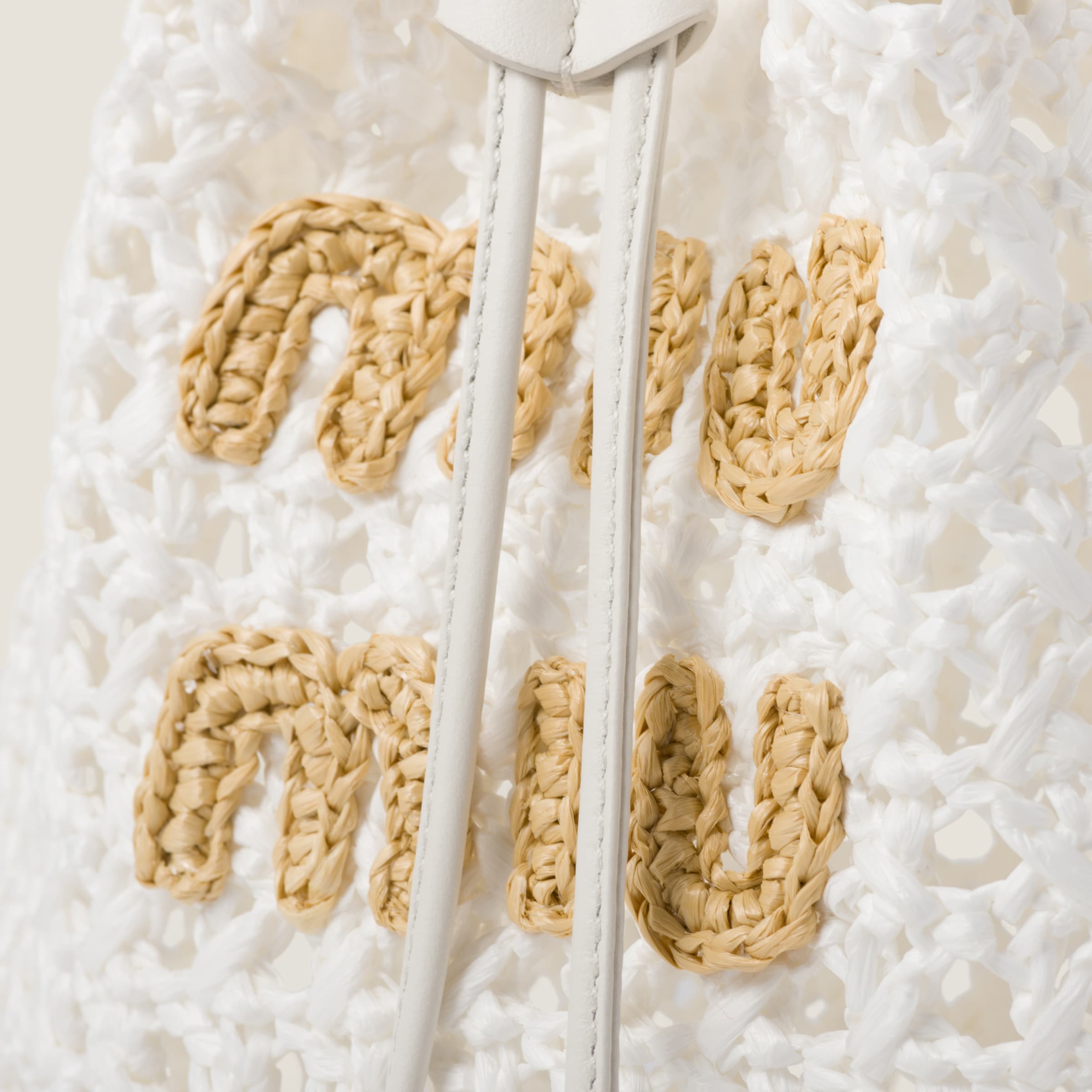 White/beige Woven Fabric Mini-bag | Miu Miu White/beige Woven Fabric Mini-bag | Miu Miu