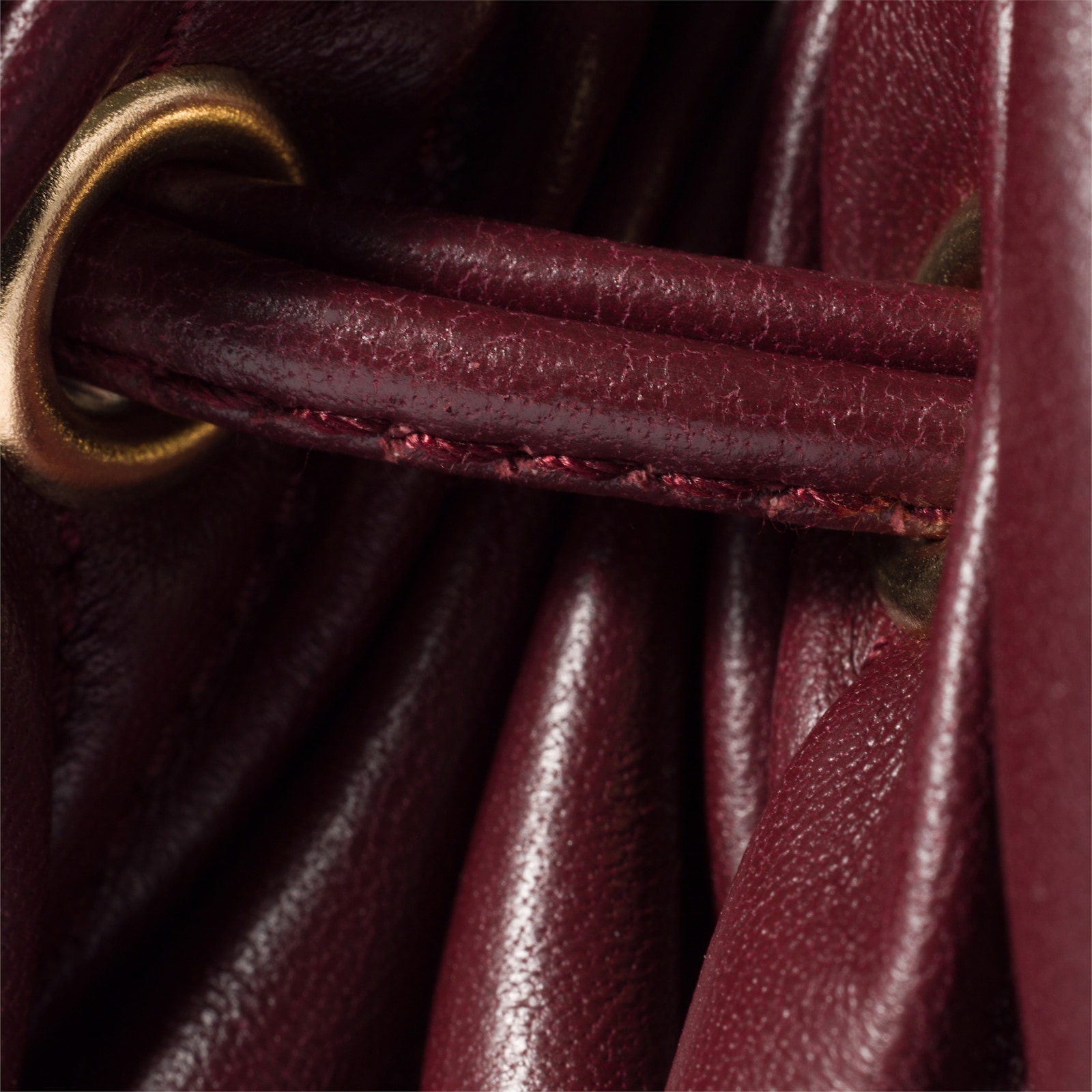 Burgundy Matelassé Nappa Leather Pouch | Miu Miu