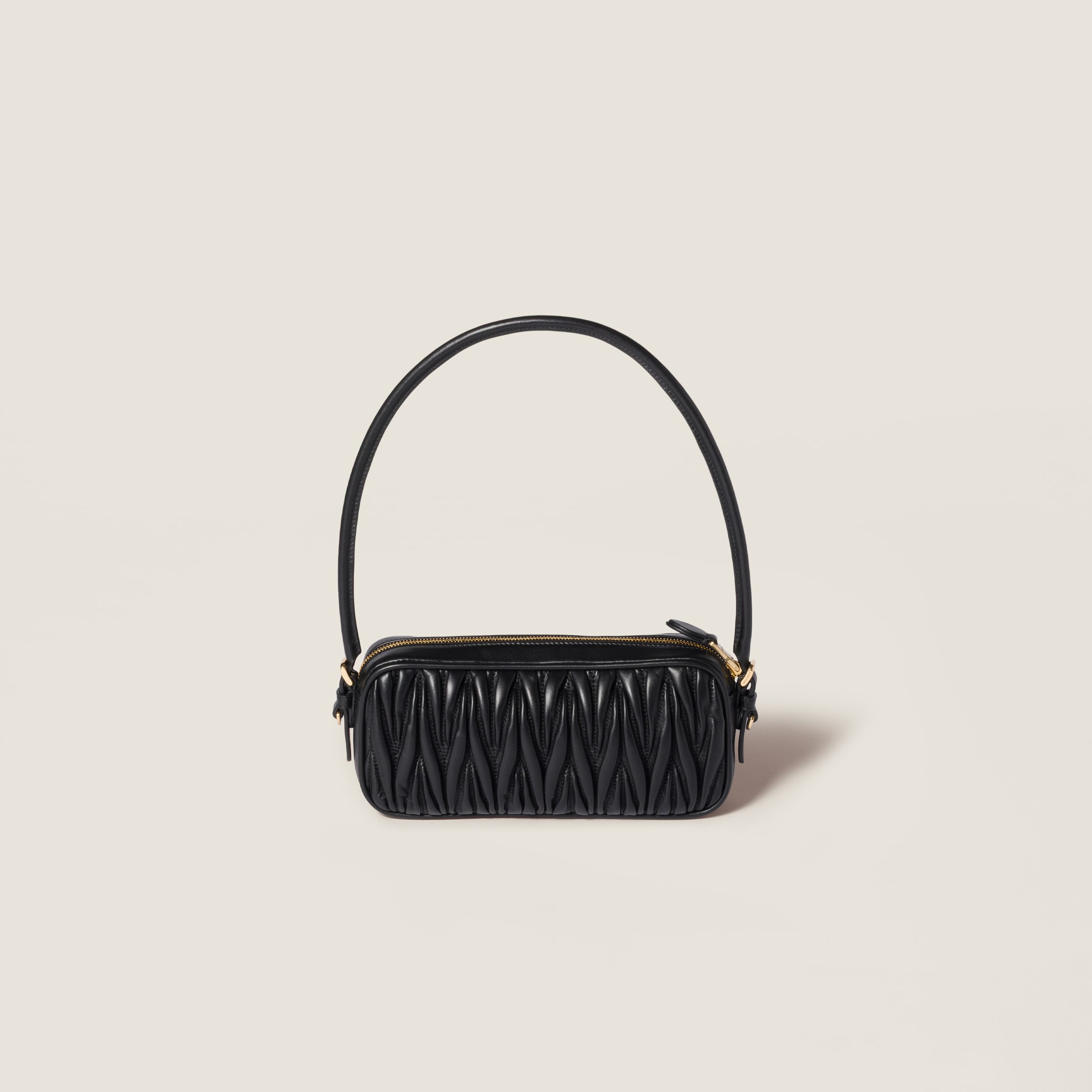 Black Matelassé Nappa Leather Pouch | Miu Miu