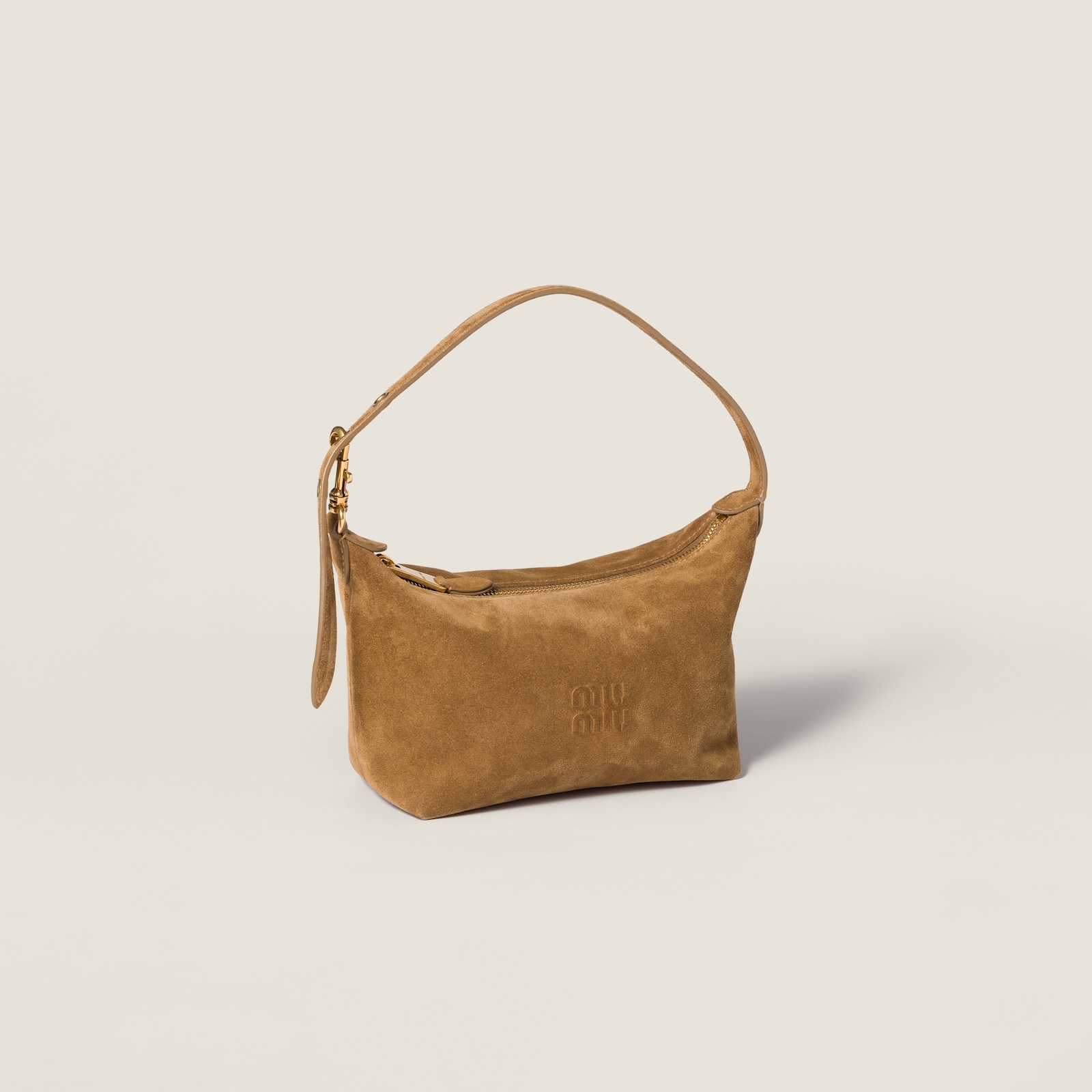 Olive Green Spirit Suede Pouch | Miu Miu - Japan