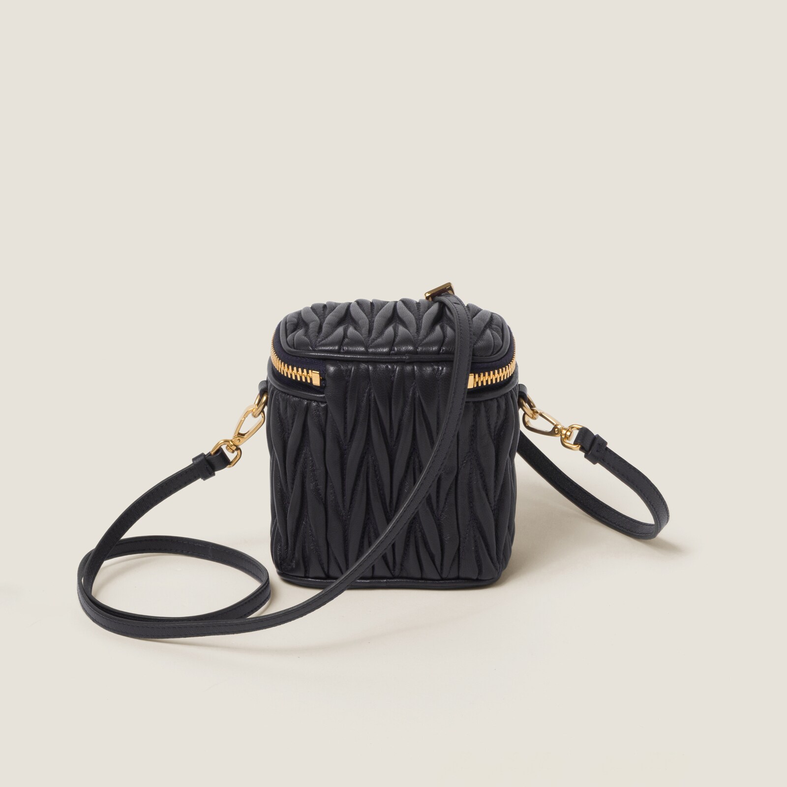 Black Matelassé Nappa Leather Micro Bag | Miu Miu
