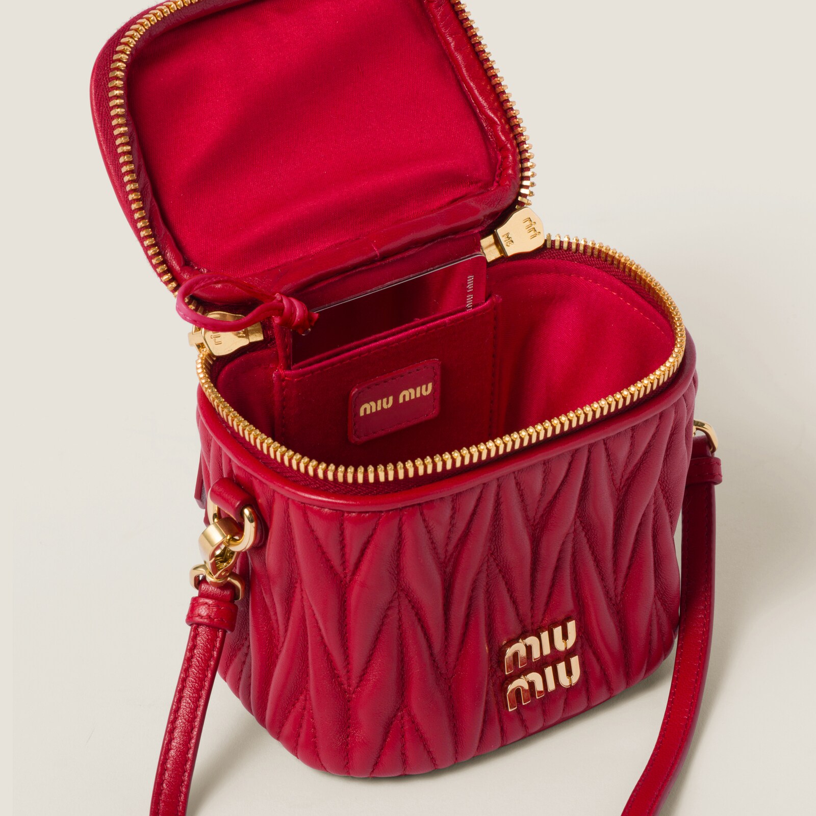 Red Matelassé Nappa Leather Micro Bag | Miu Miu