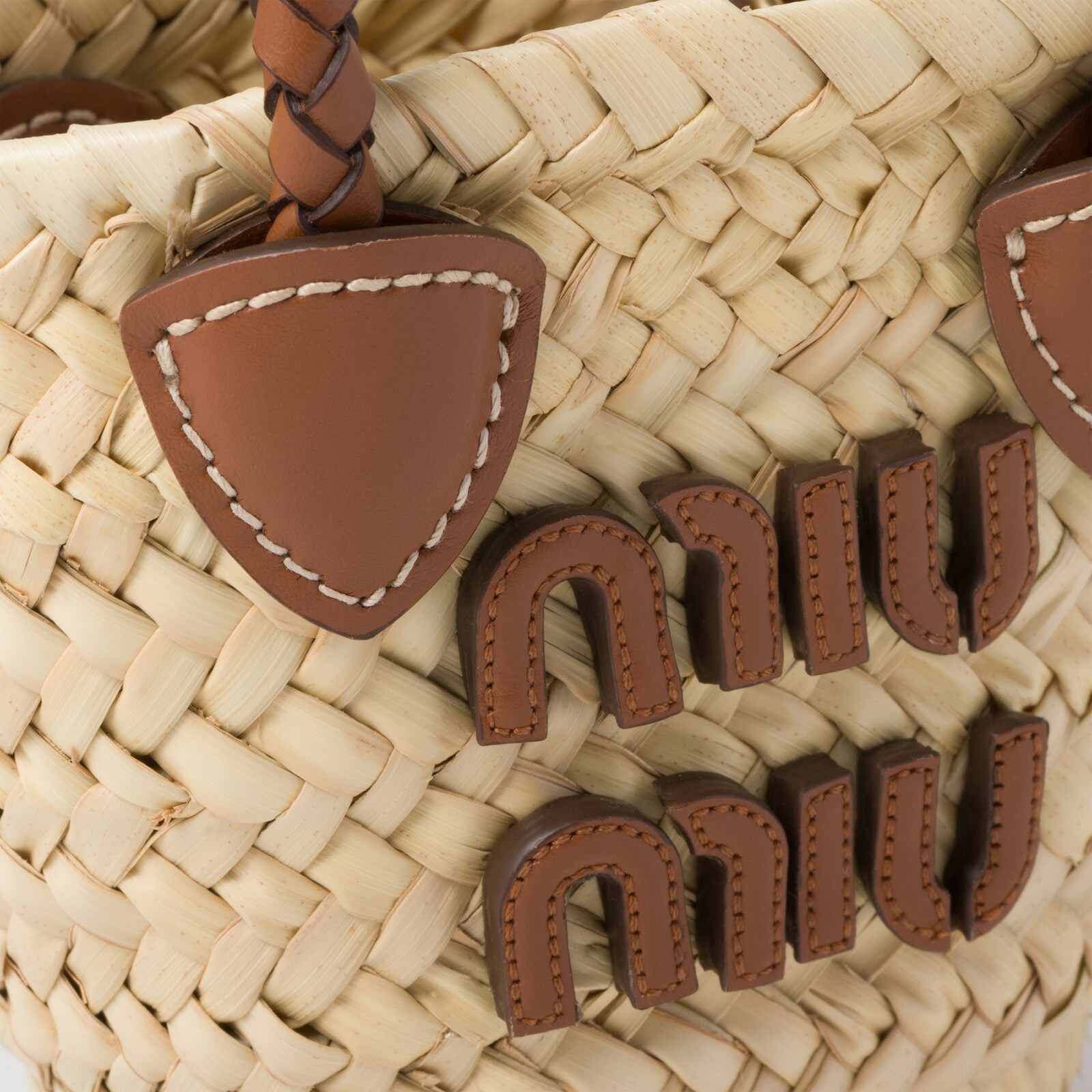 Beige/cognac Palmetto Mini-bag | Miu Miu