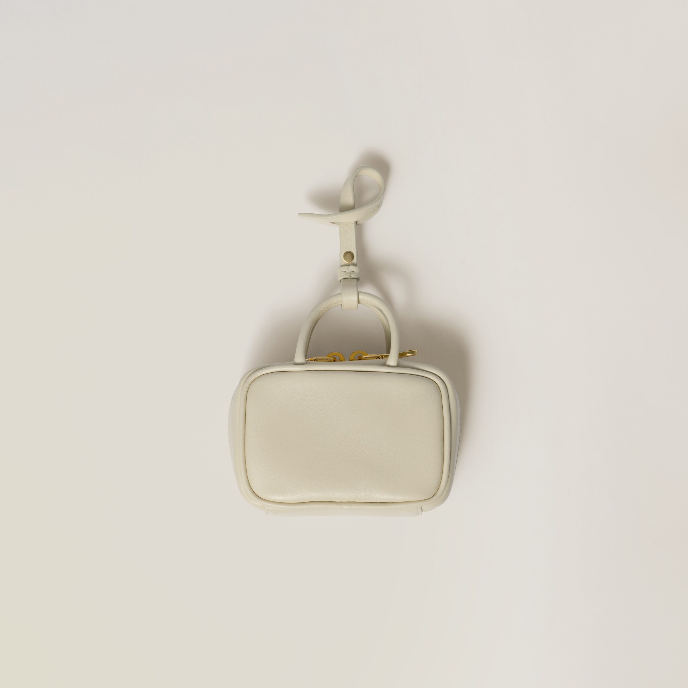 Chalk White Beau Leather Micro-bag | Miu Miu
