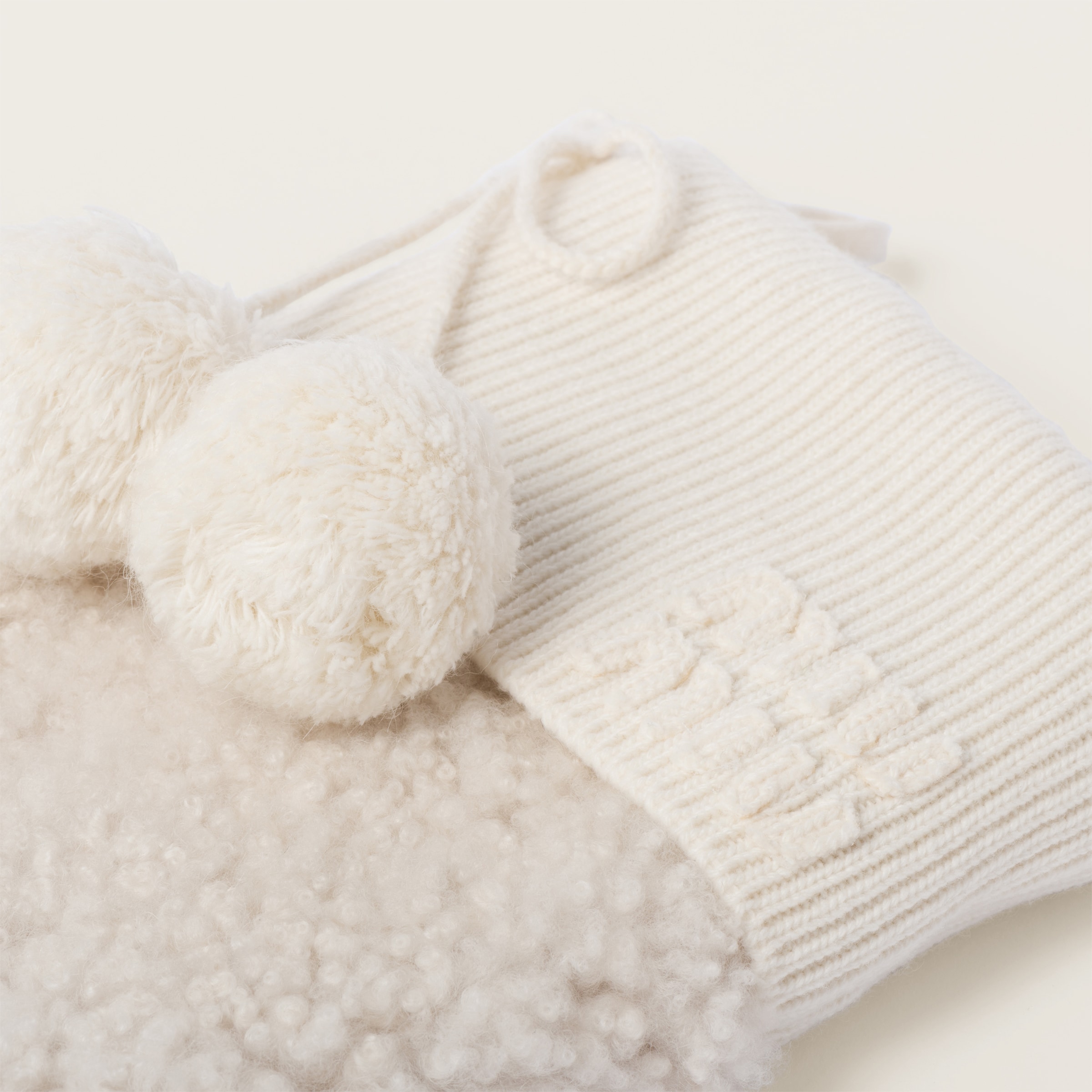 White Wool And Shearling Socks | Miu Miu