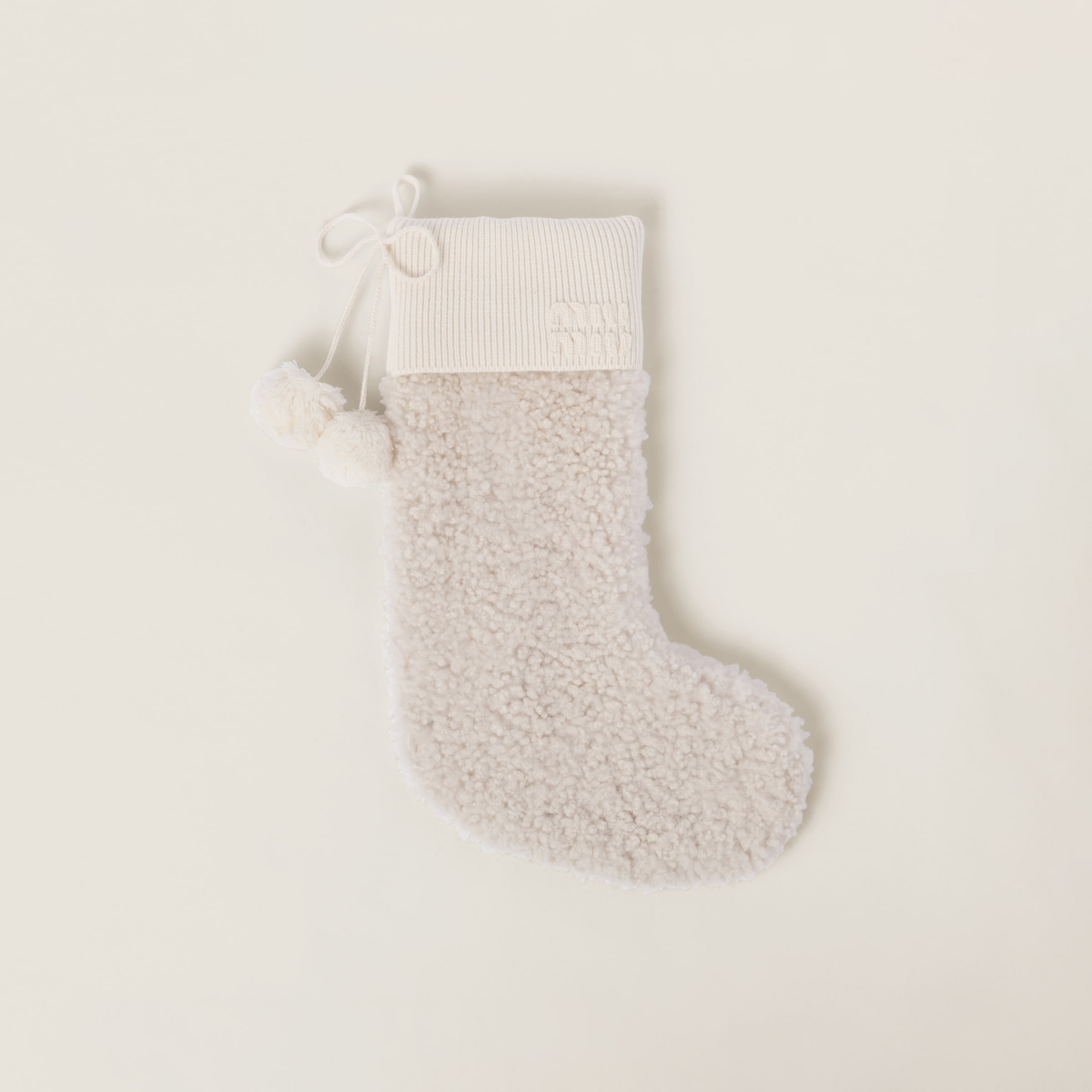 White Wool And Shearling Socks | Miu Miu
