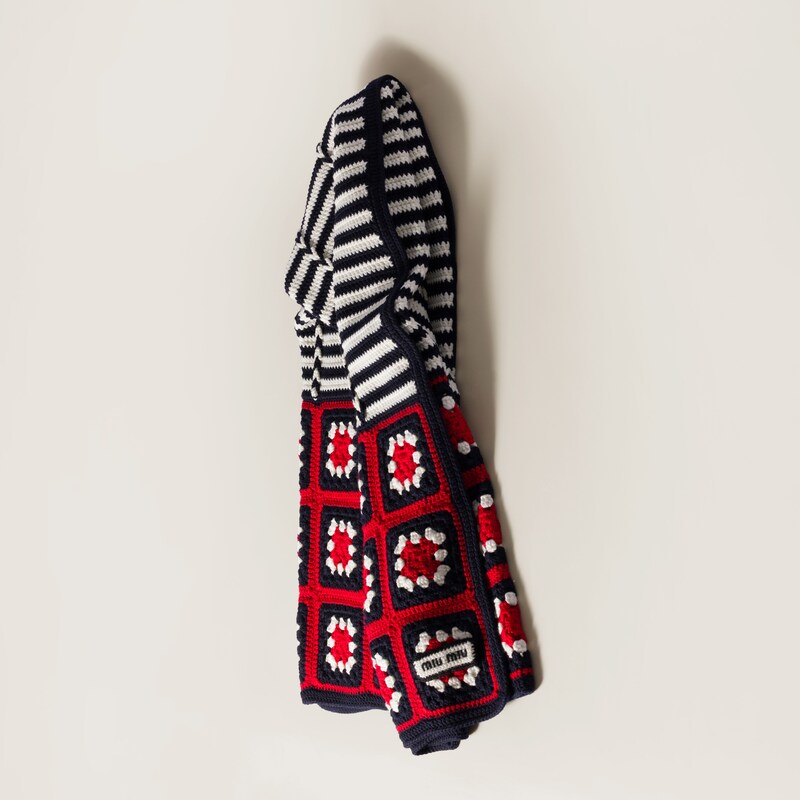 Navy Wool Throw | Miu Miu