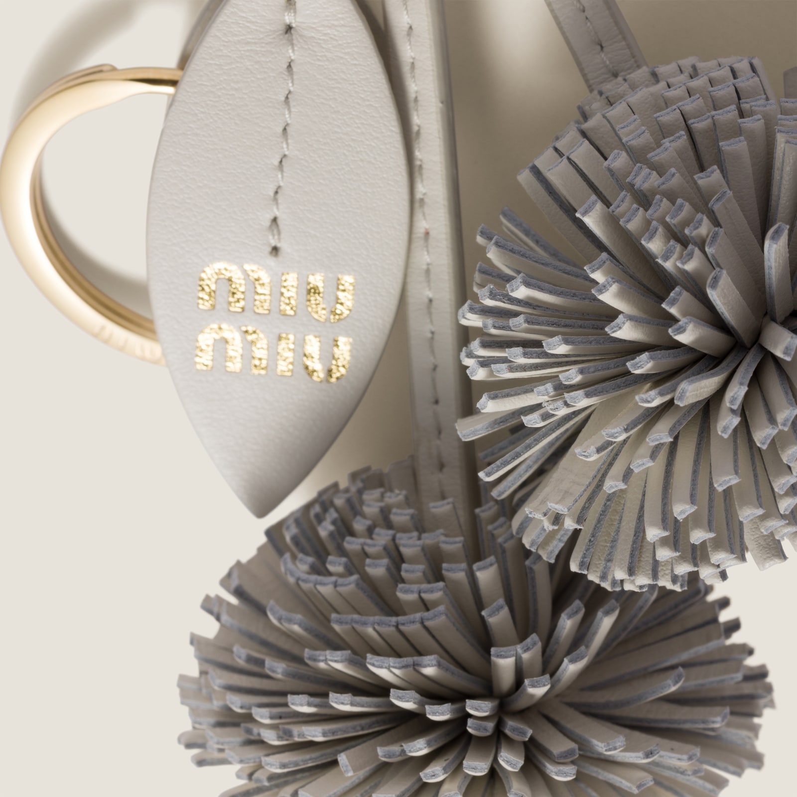 White Trick Leather Keyring | Miu Miu - United States