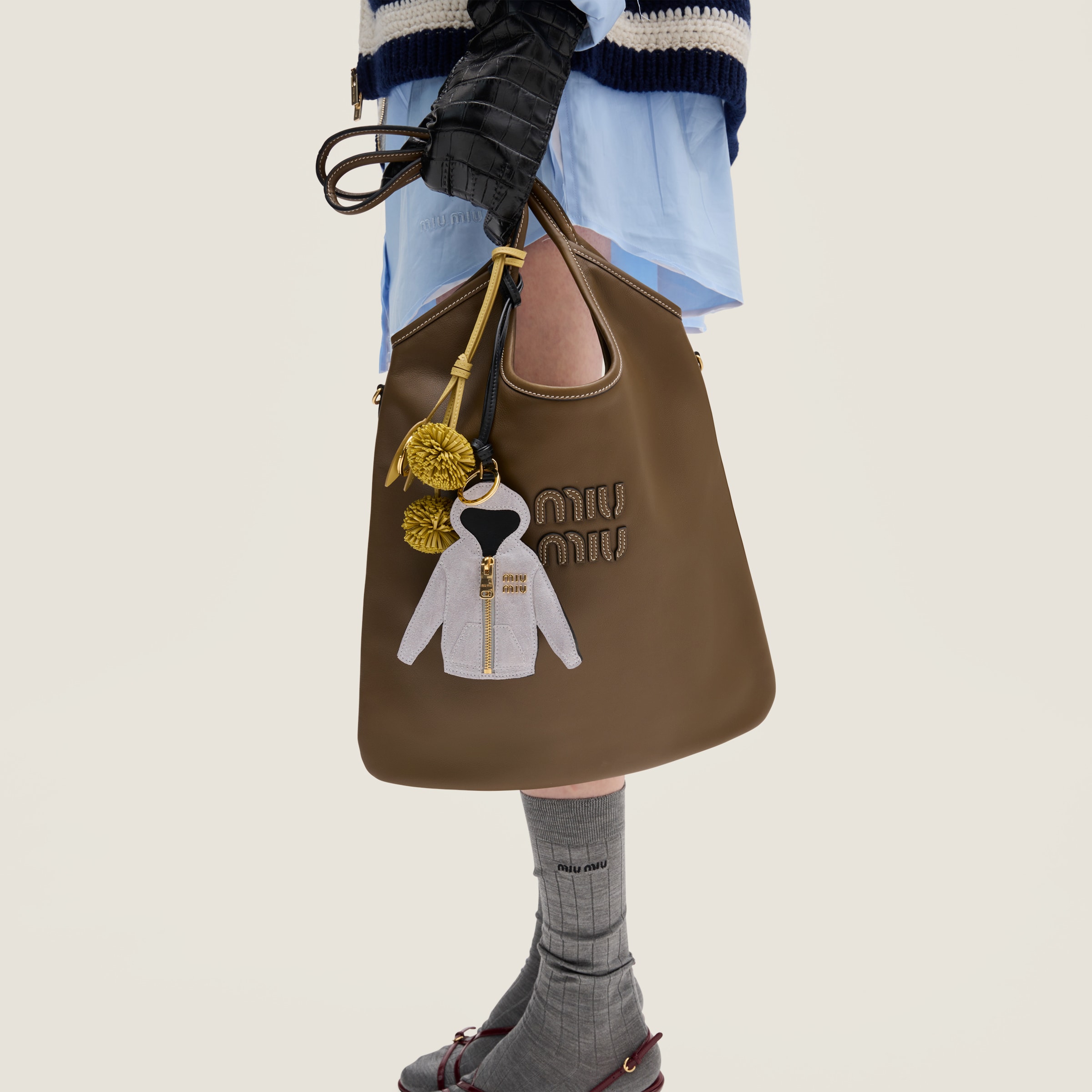 Vanilla Trick Leather Keyring | Miu Miu - United States