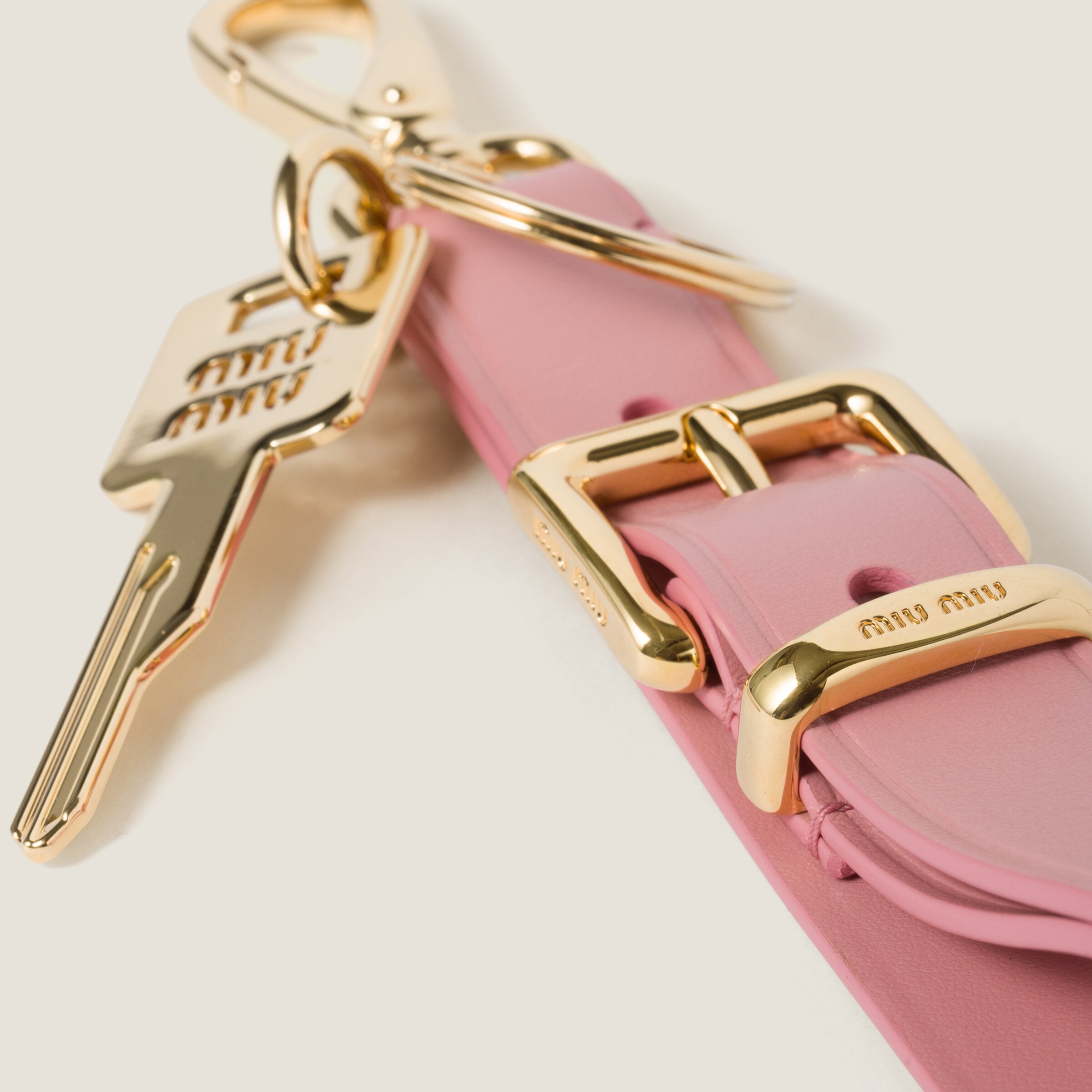 Pink Leather Key Ring Trick | Miu Miu