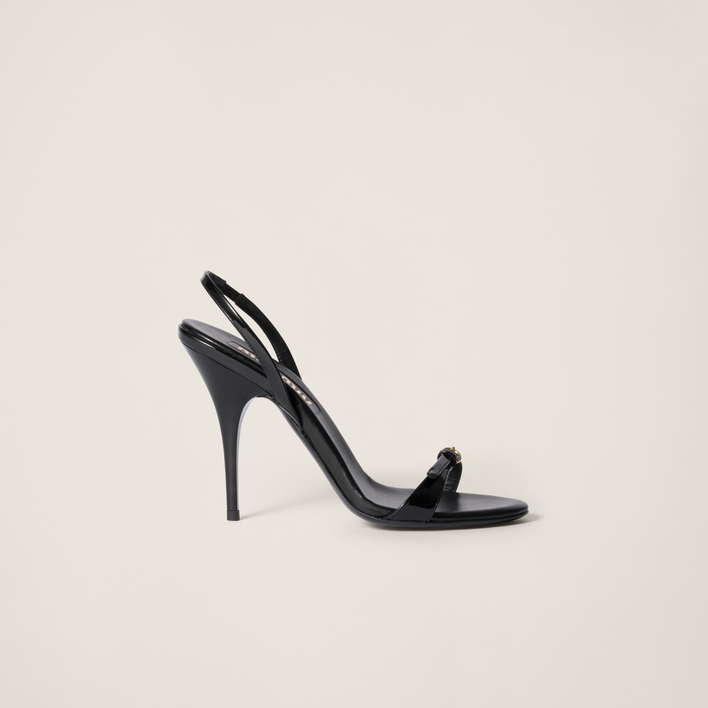 Black Patent Leather Sandals | Miu Miu