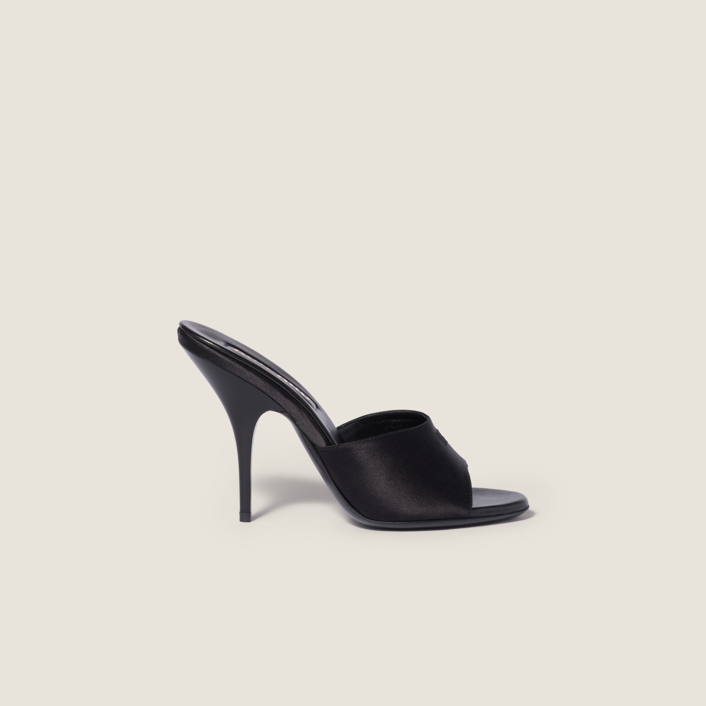 Black Satin Sandals | Miu Miu - United Kingdom