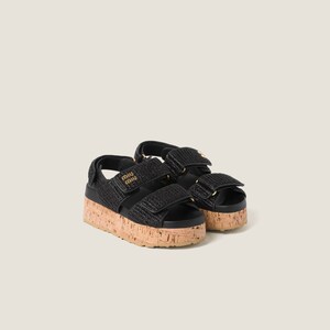 Women's suede and leather sandals | Miu Miu