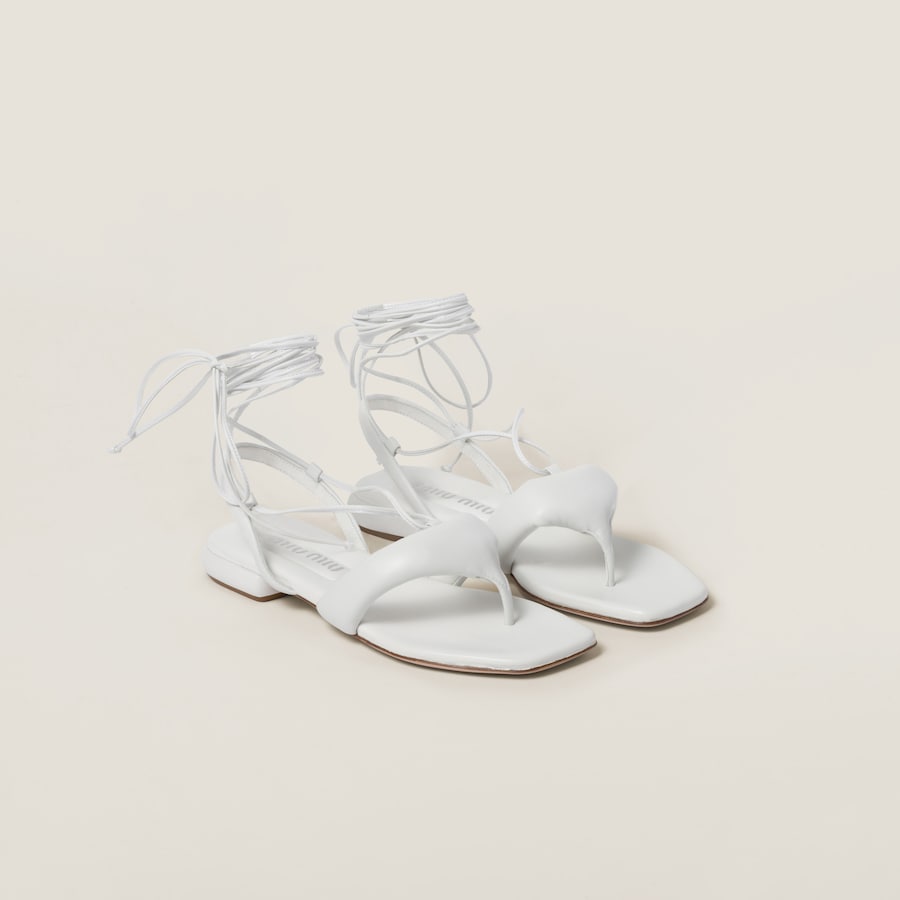 Women's suede and leather sandals | Miu Miu