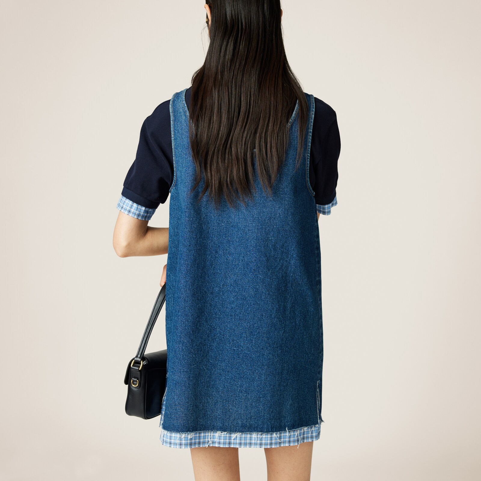 Navy Washed Denim Mini-dress | Miu Miu