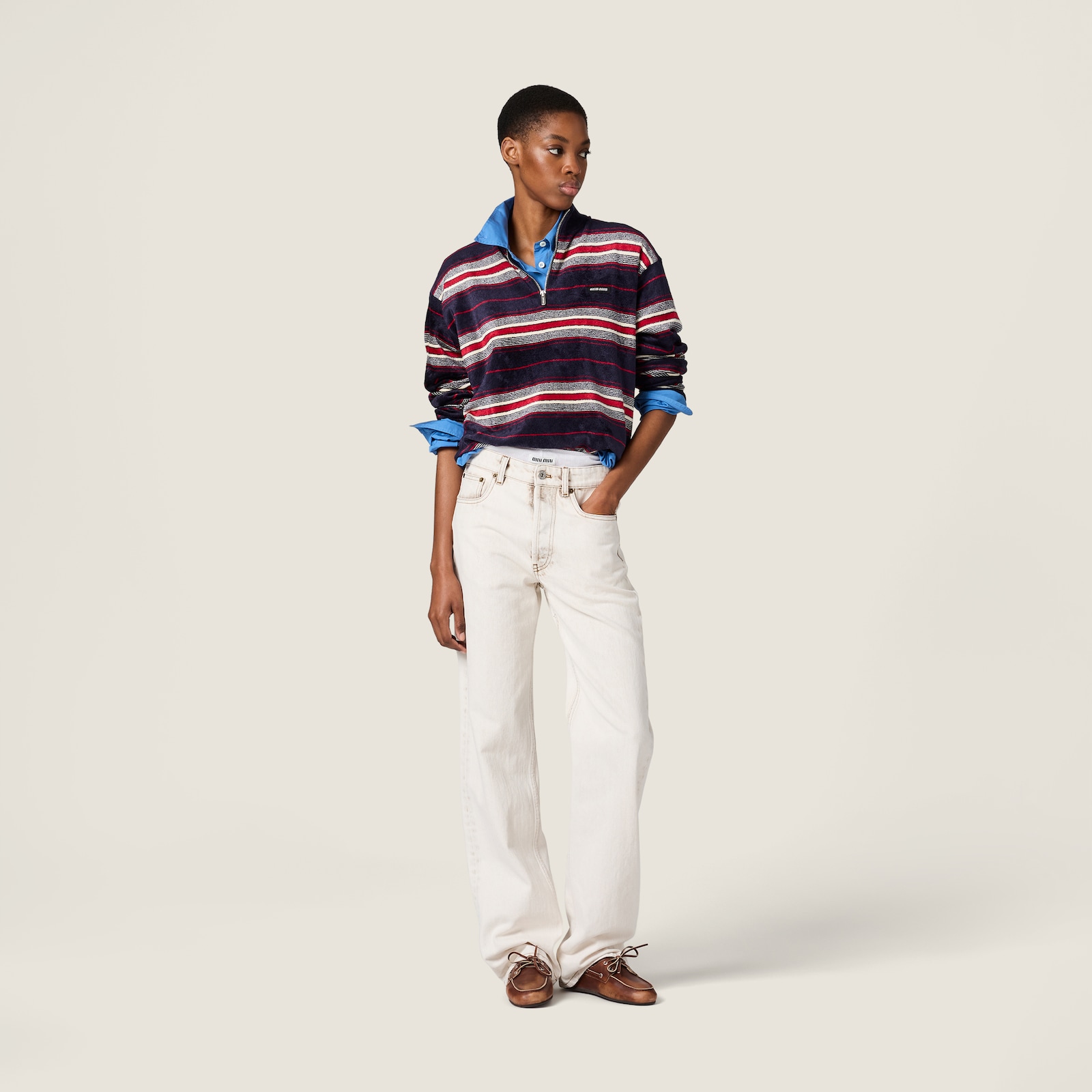 White Five-pocket Denim Jeans | Miu Miu