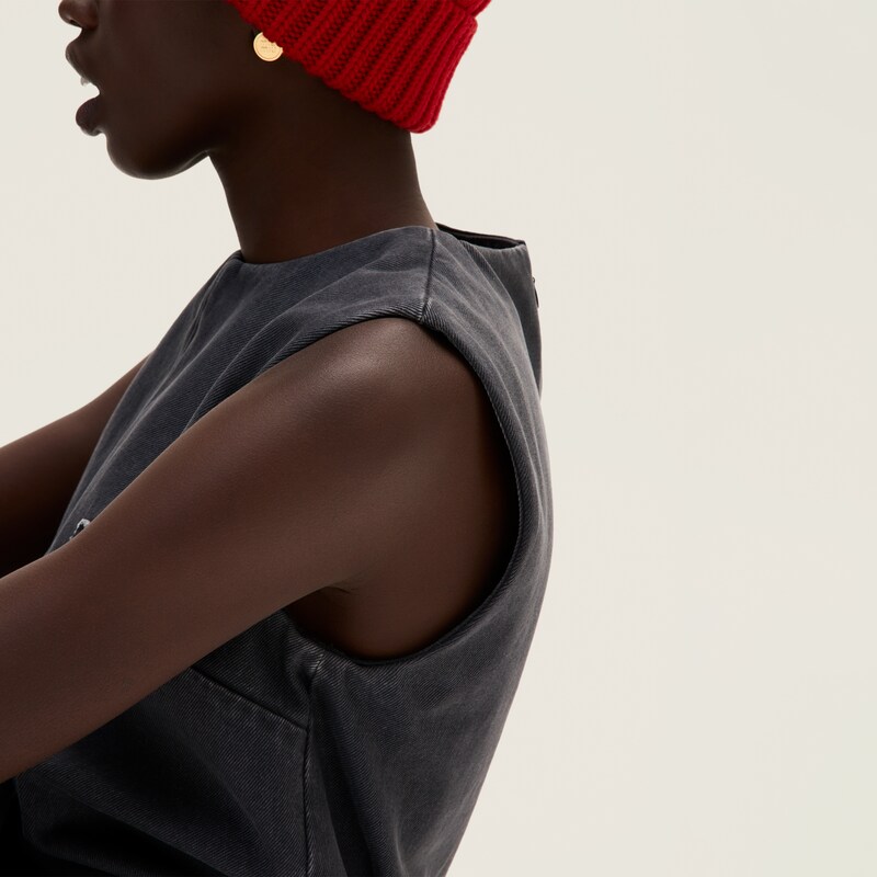 Grey Drill Mini-dress | Miu Miu