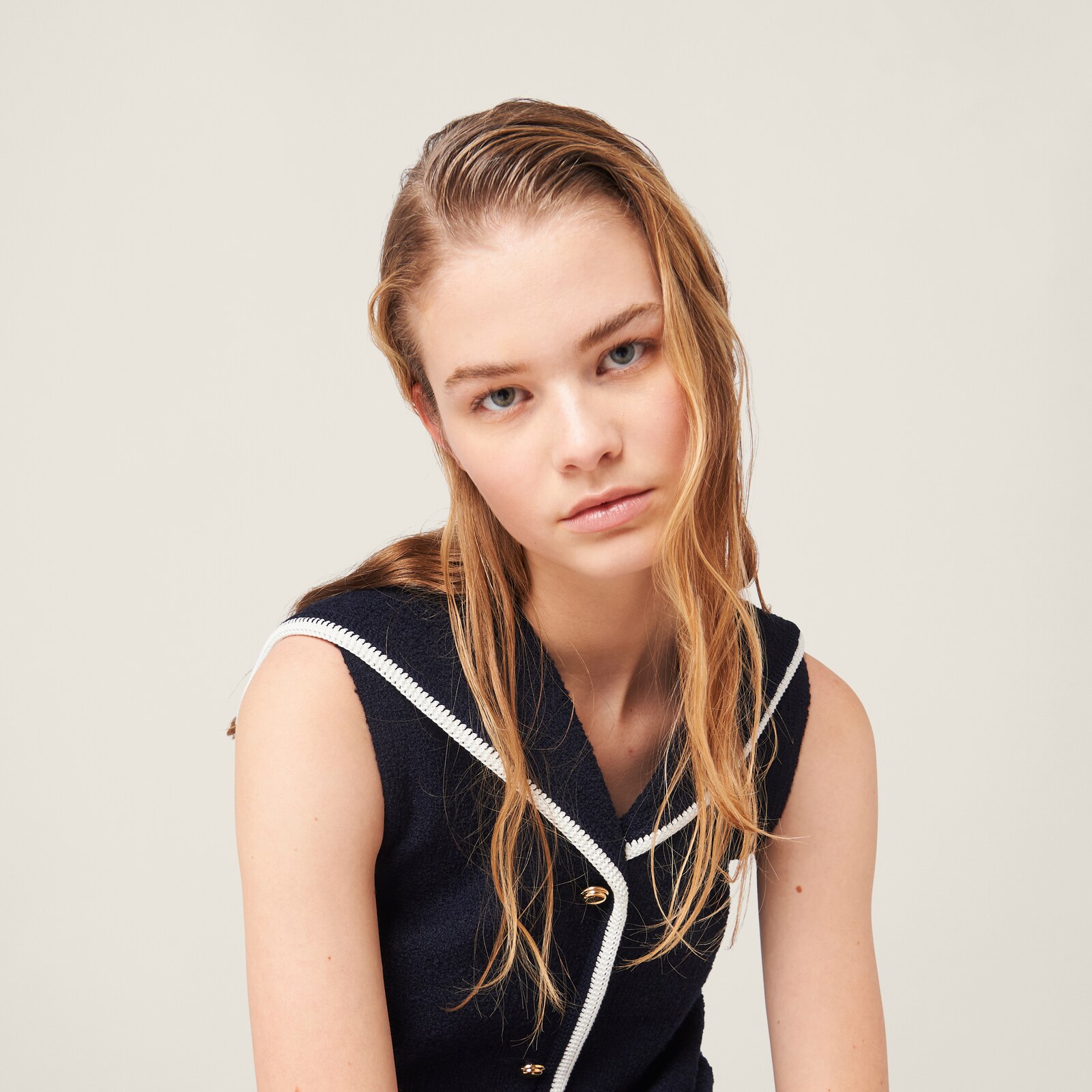 Navy Tweed Mini-dress | Miu Miu