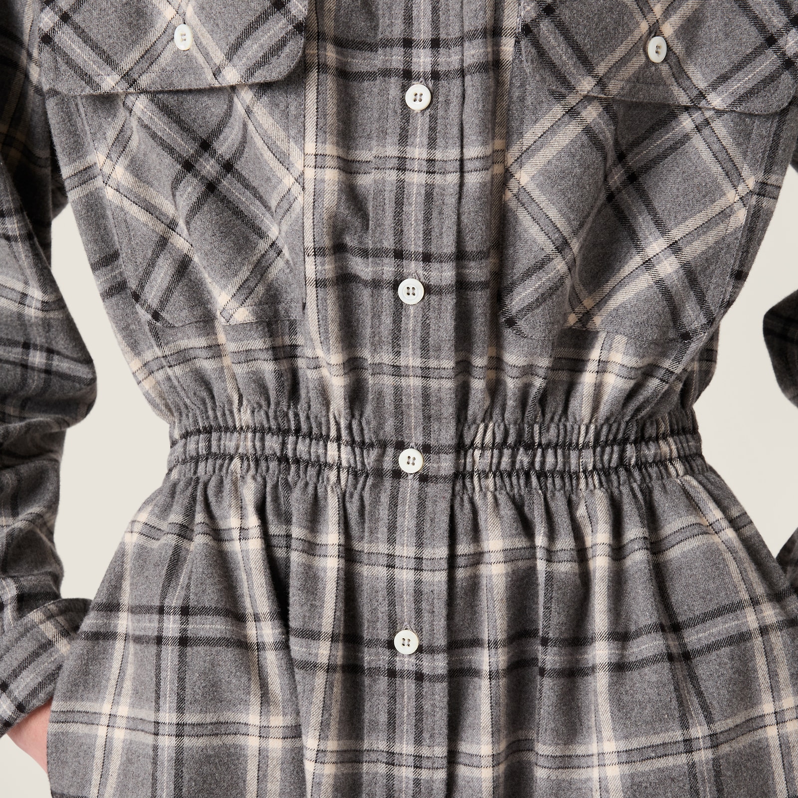 Slate Gray Flannel Mini-dress | Miu Miu - United States