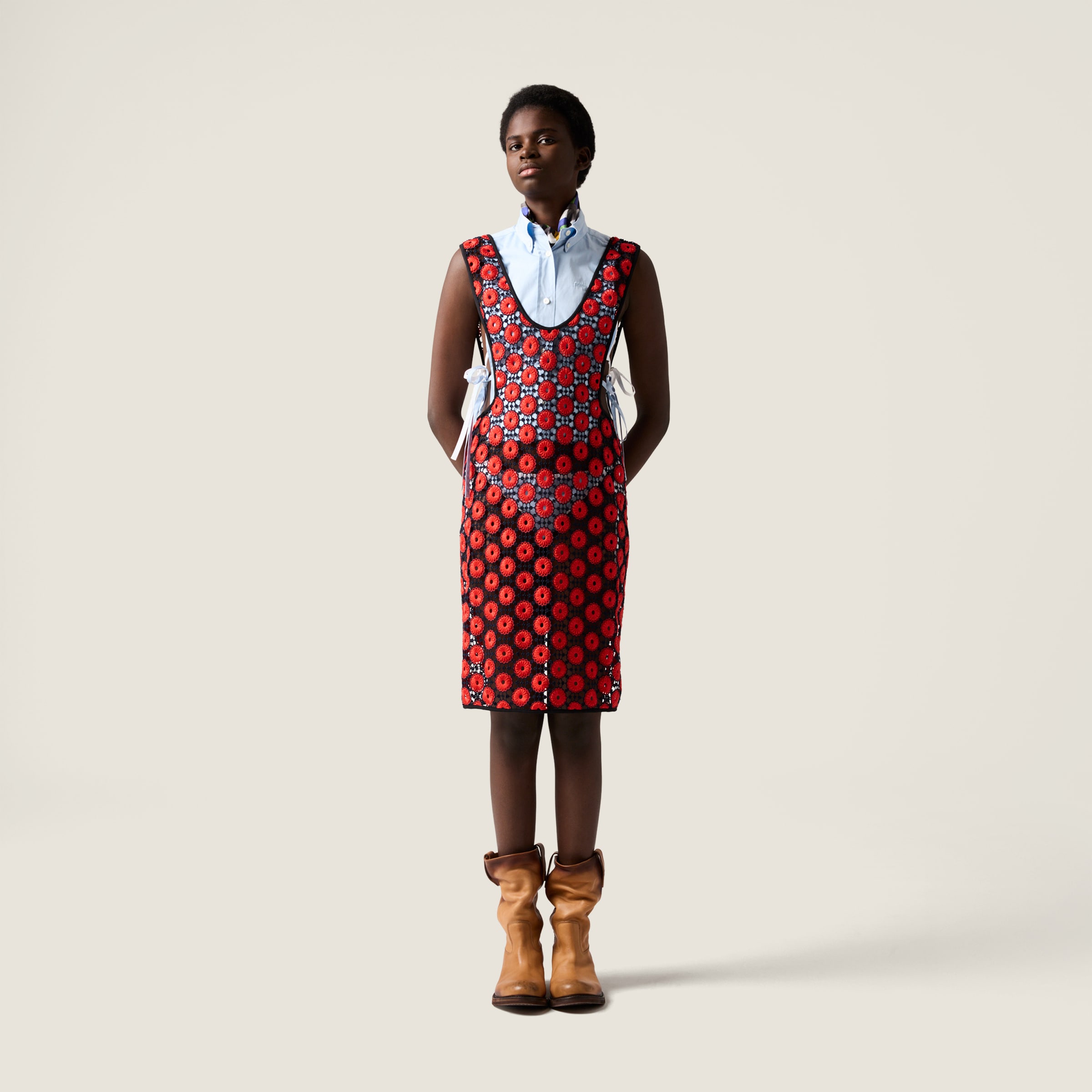 Lacquer/blue Macramé Apron | Miu Miu