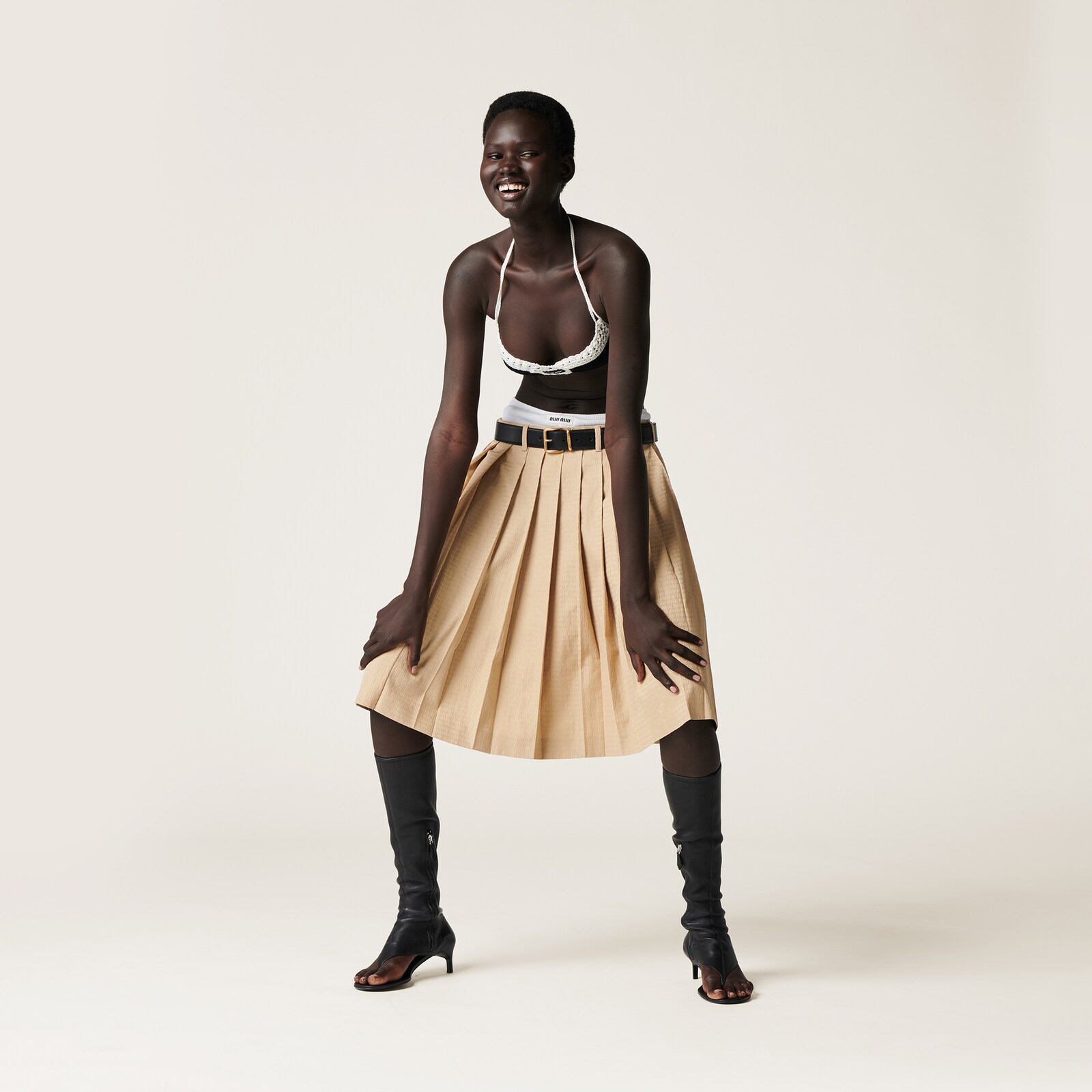 Cord Miu Miu Jacquard Poplin Skirt Miu Miu