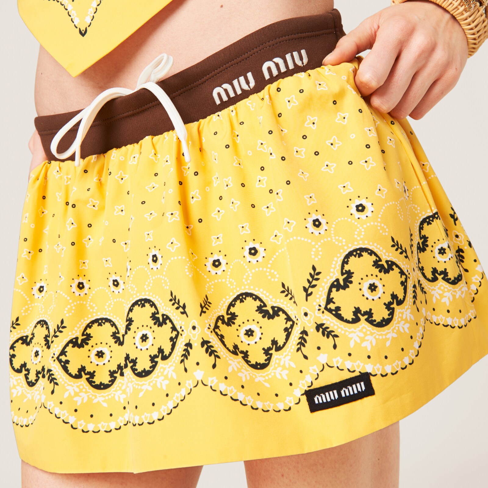 sunny-yellow-printed-poplin-miniskirt-miu-miu
