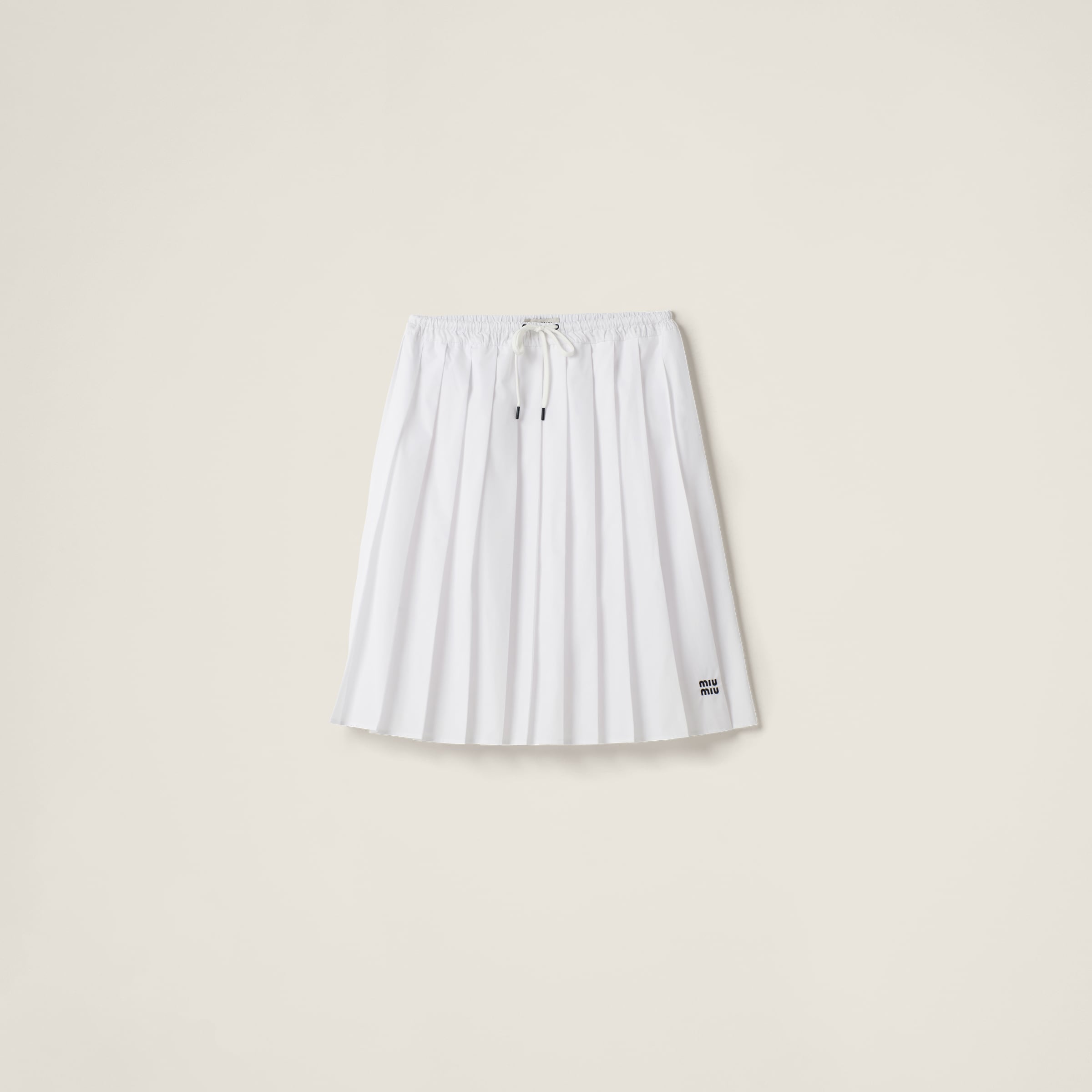 White Poplin Skirt Miu Miu